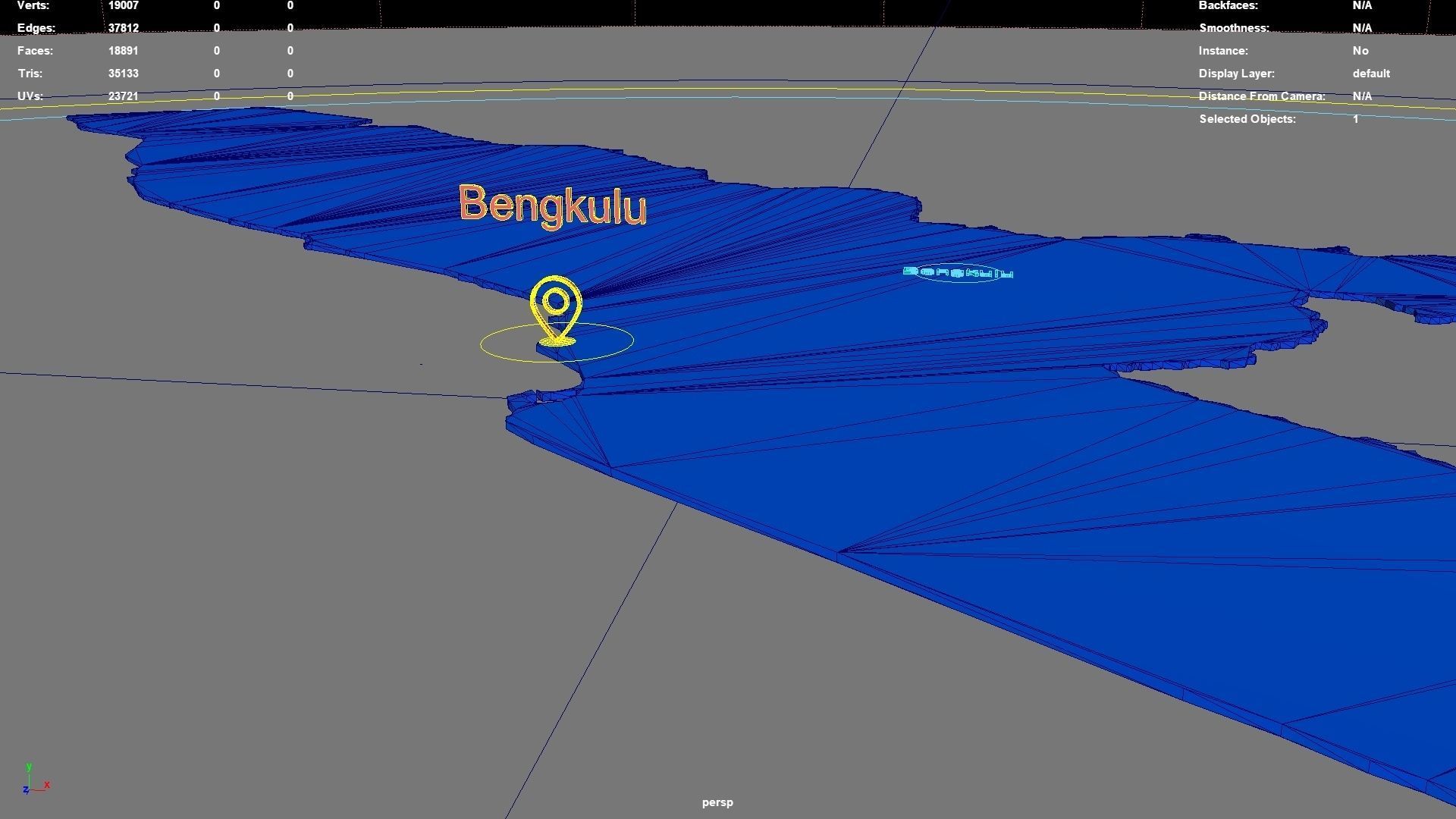 Bengkulu Sumatra Indonesia map region geography political 3D model ...