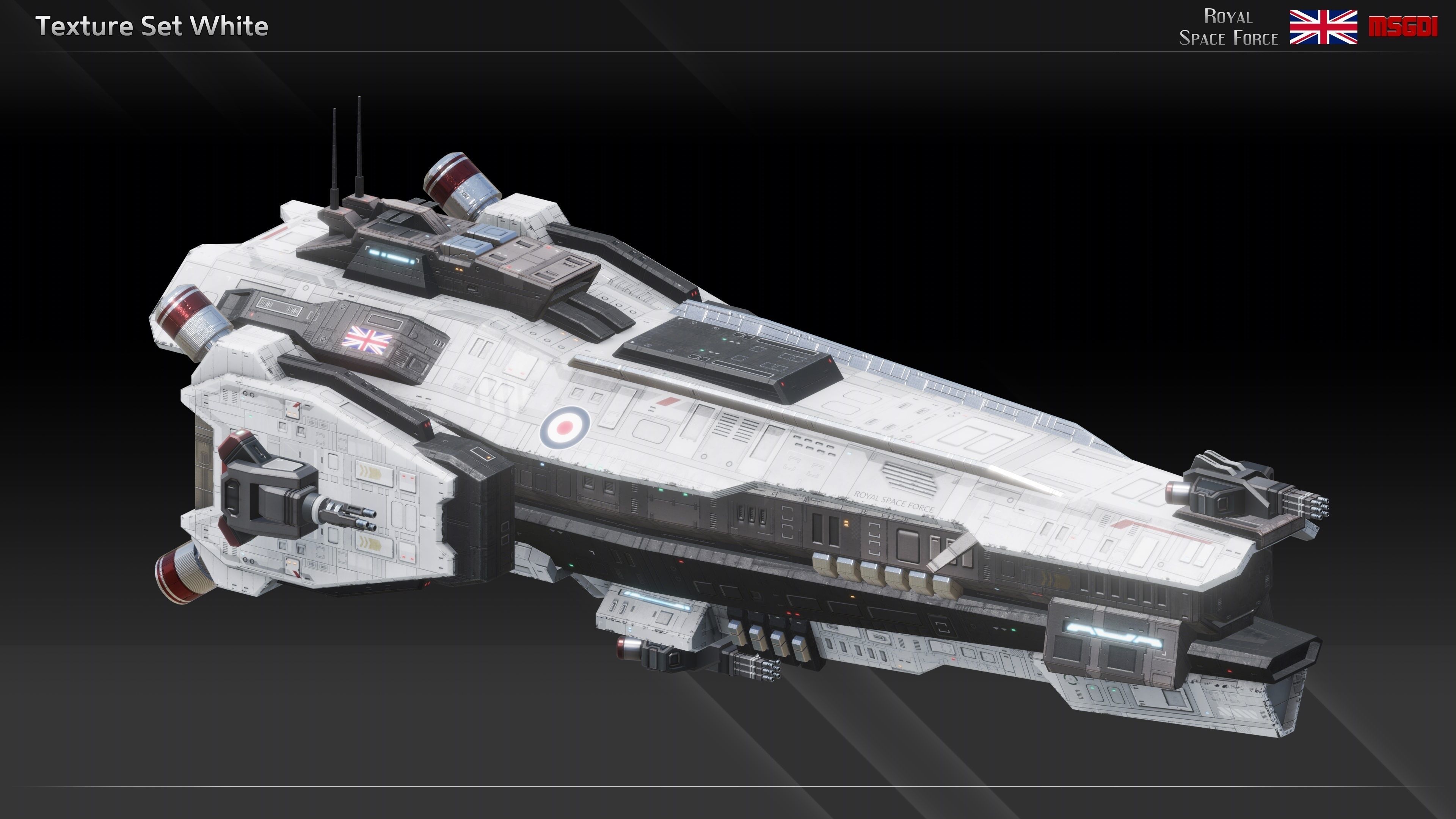 3D model RSF Spaceship Glasgow Class Frigate VR / AR / low-poly | CGTrader