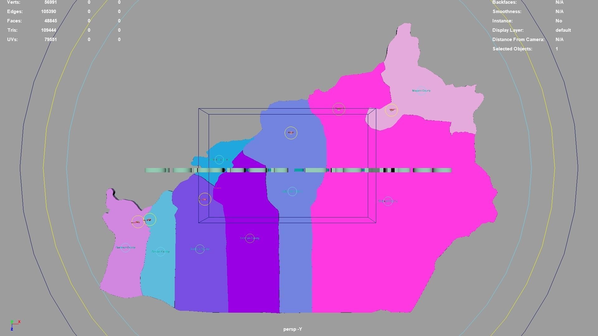 Semnan Province Iran map region geography political geographic 3D model ...