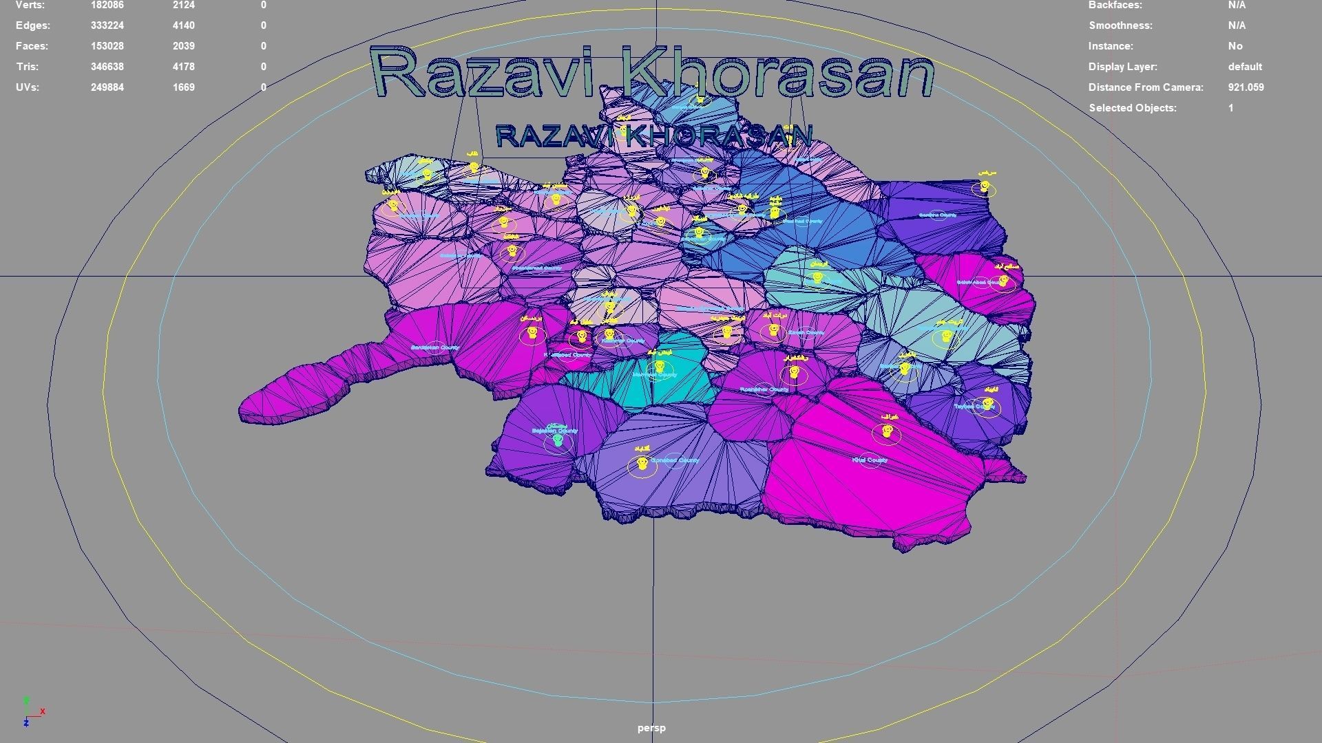 Razavi Khorasan Iran map region geography political geographic 3D model rigged | CGTrader