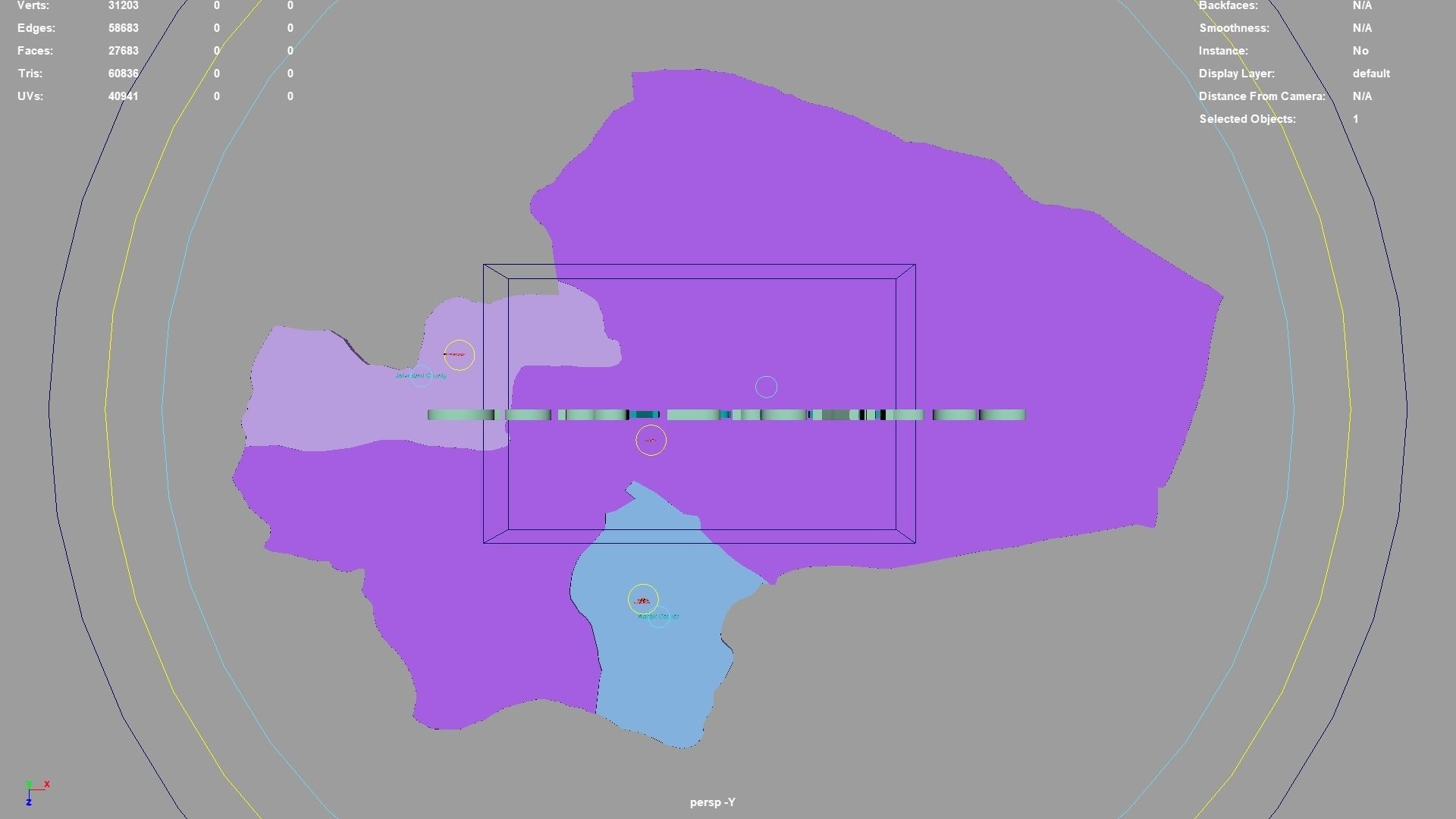 Qom Province Iran map region geography political geographic 3D model ...