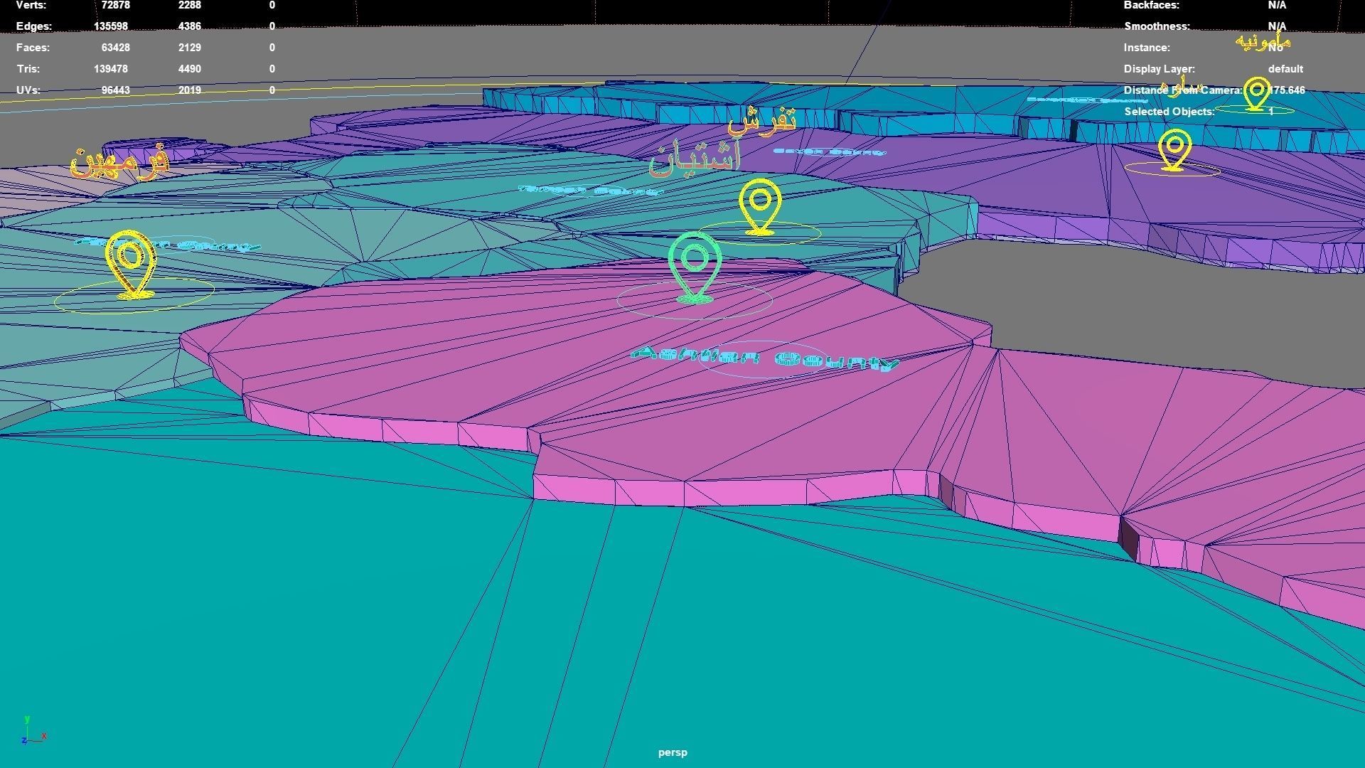 Markazi Province Iran map region geography political geographic 3D ...