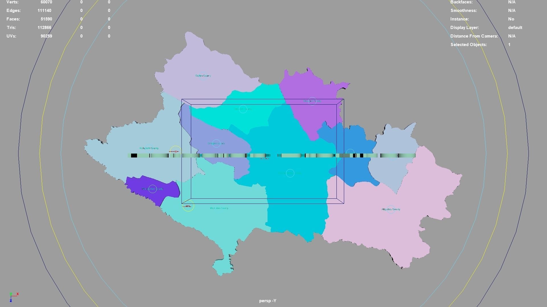 Lorestan Province Iran map region geography political 3D model rigged ...