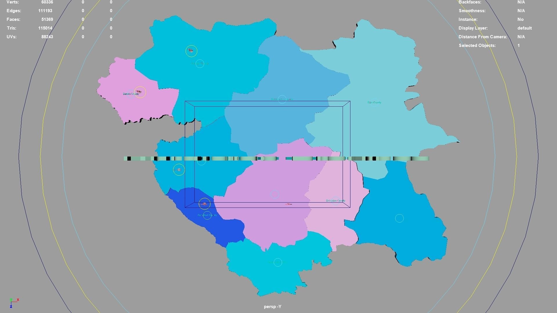Kurdistan Province Iran map region geography political 3D model rigged ...