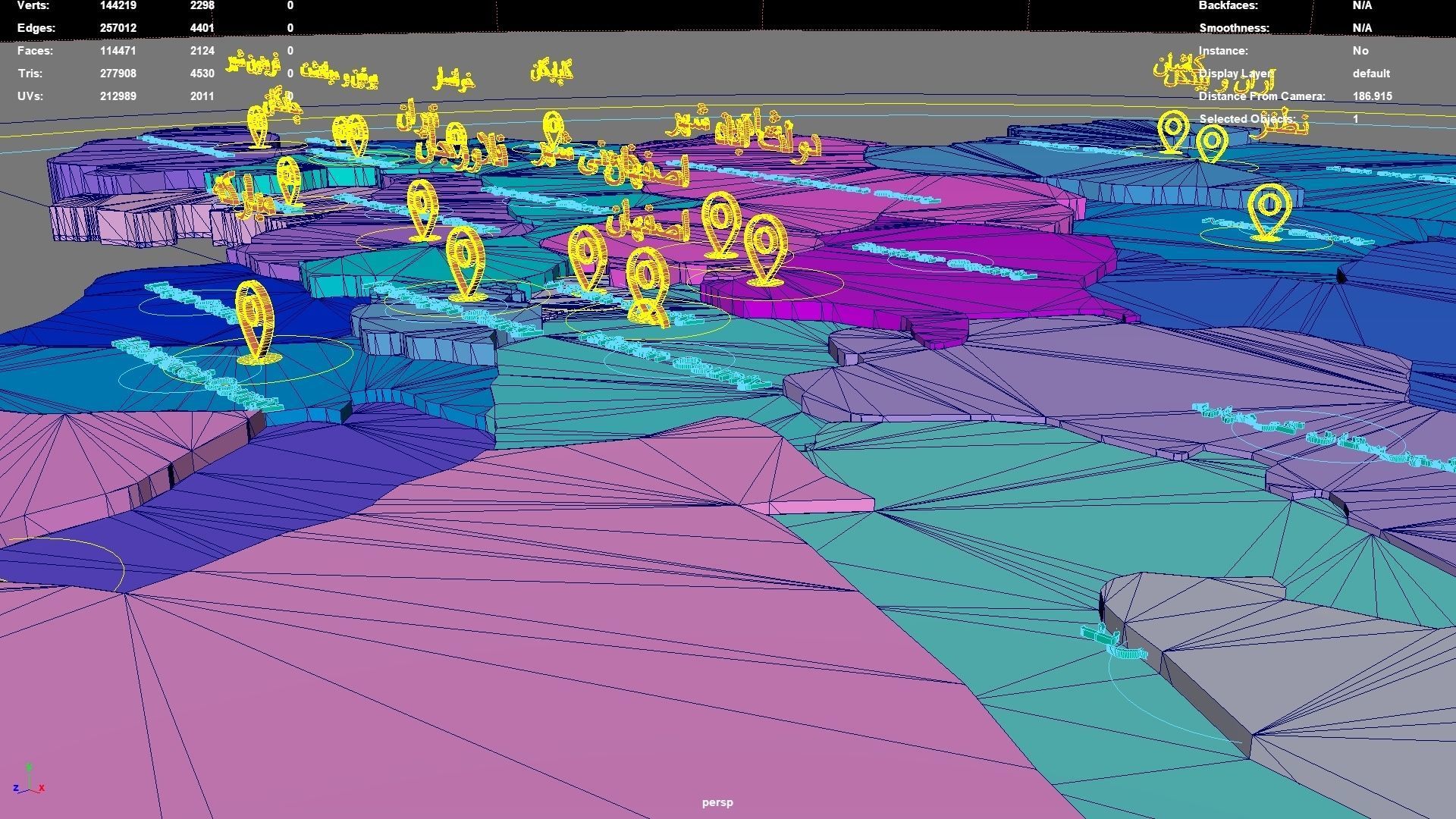 Isfahan Province Iran map region geography political geographic 3D ...