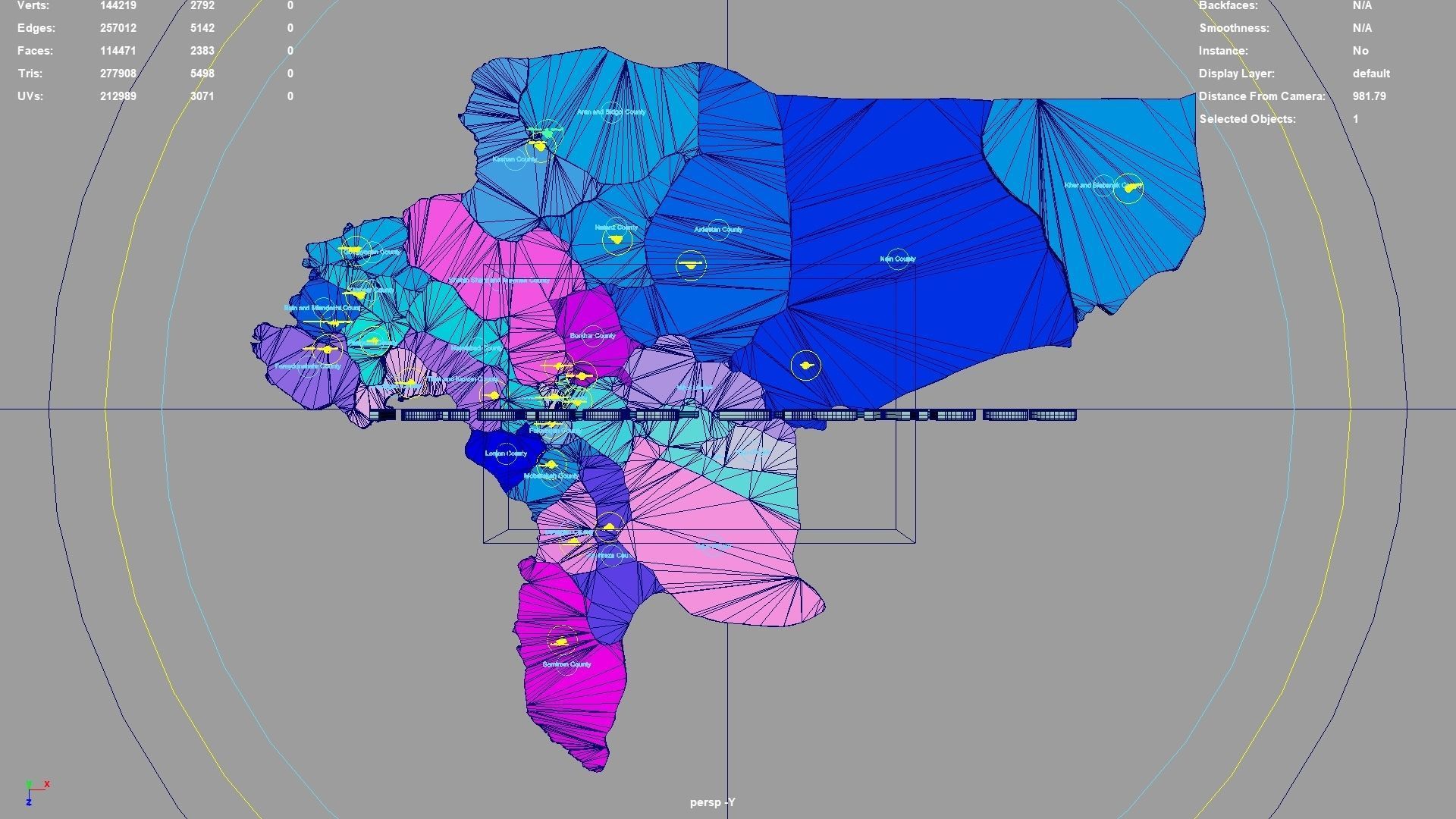 Isfahan Province Iran map region geography political geographic 3D ...