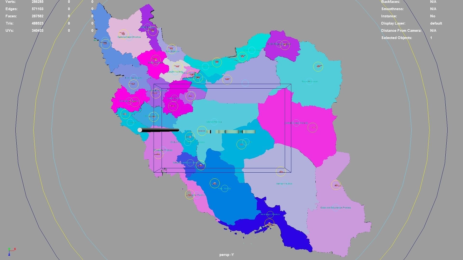 Iran map region geography political geographic administrative 3D model ...
