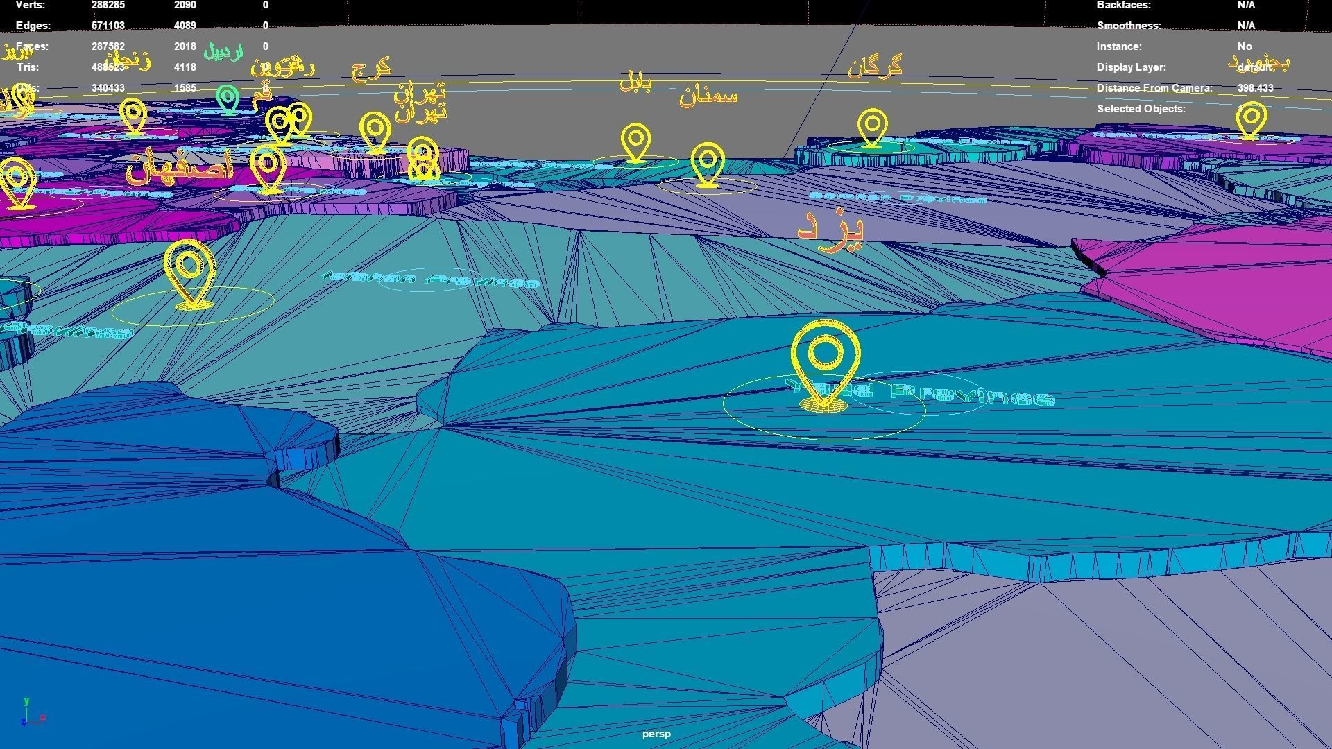 Iran map region geography political geographic administrative 3D model ...