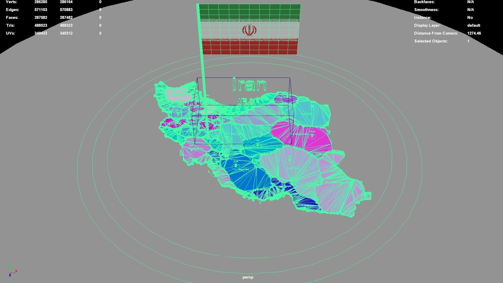 Iran map region geography political geographic administrative 3D model ...