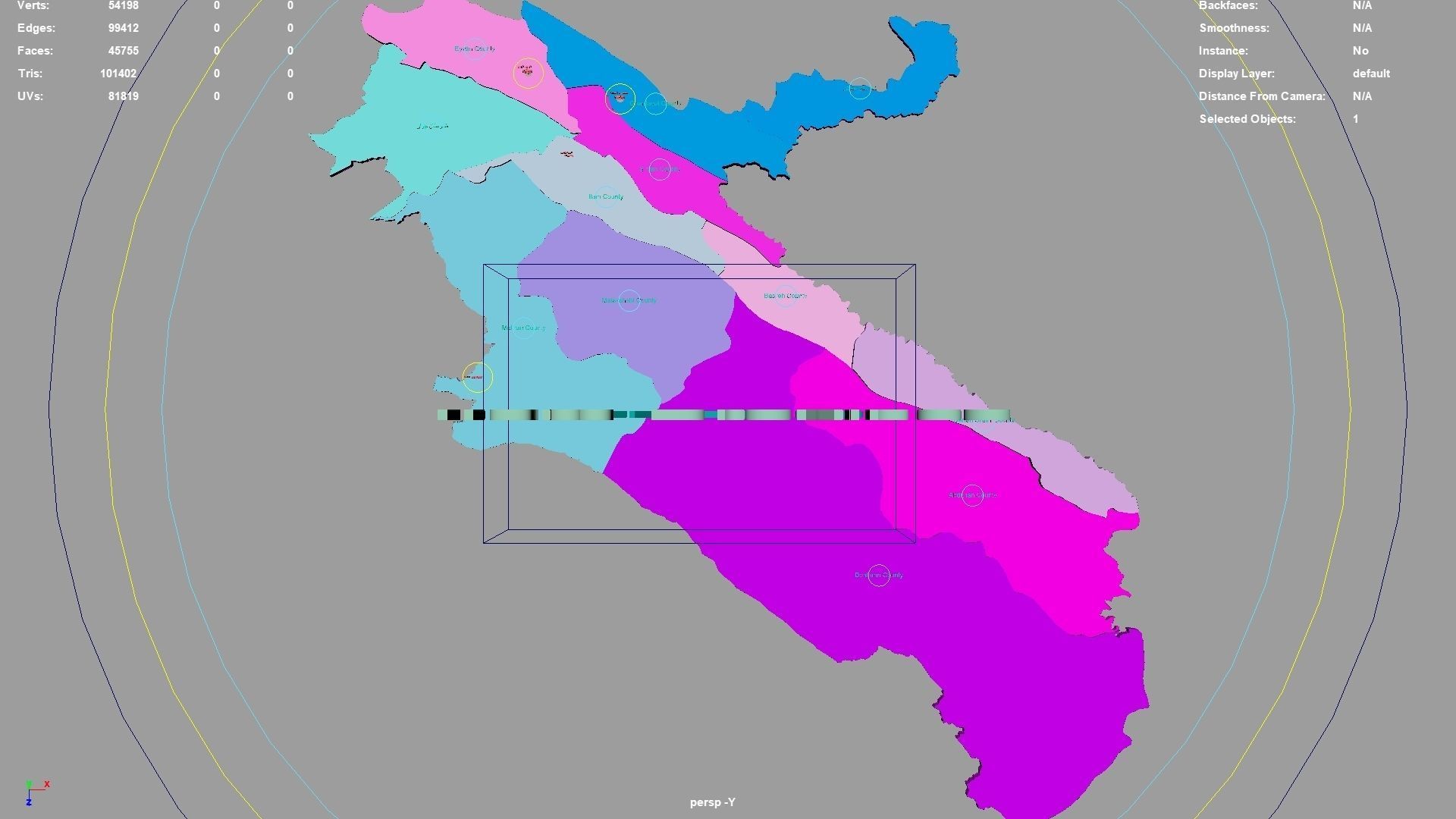 Ilam Province Iran map region geography political geographic 3D model ...