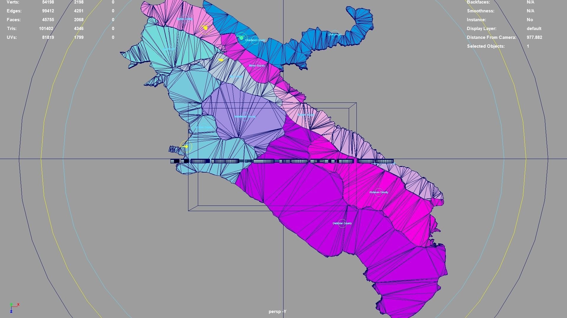 Ilam Province Iran map region geography political geographic 3D model ...