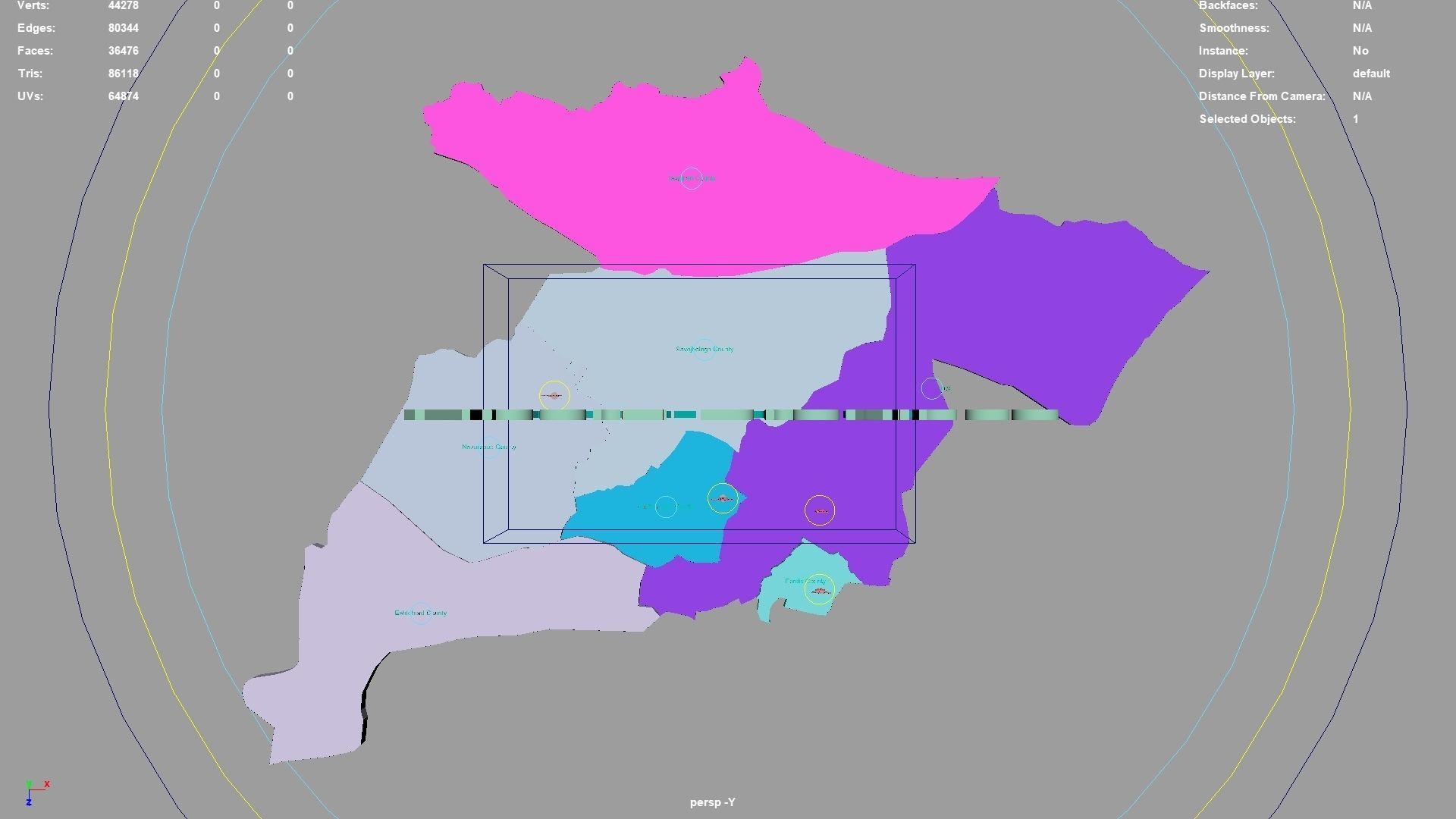 Alborz Province Iran map region geography political geographic 3D model ...