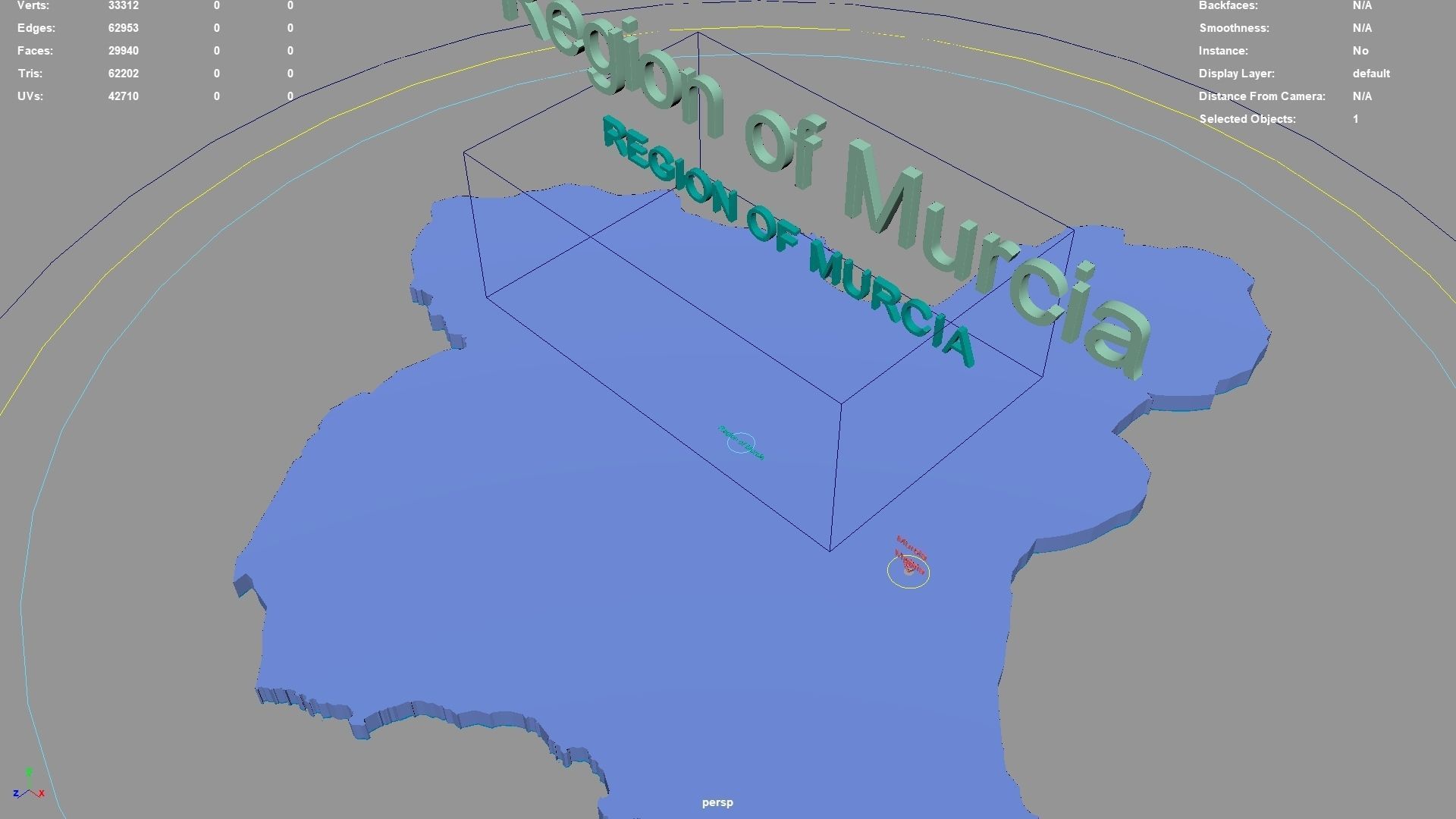 Region of Murcia Spain map region geography political 3D model rigged ...