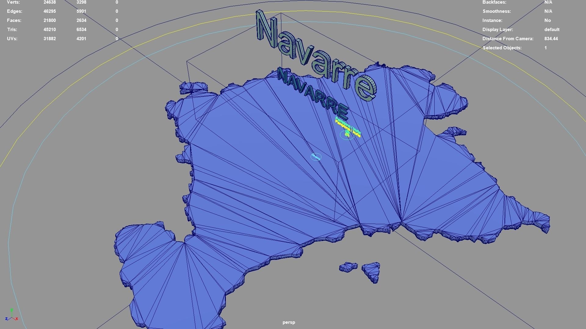 Navarre Spain map region geography political geographic 3D model rigged ...