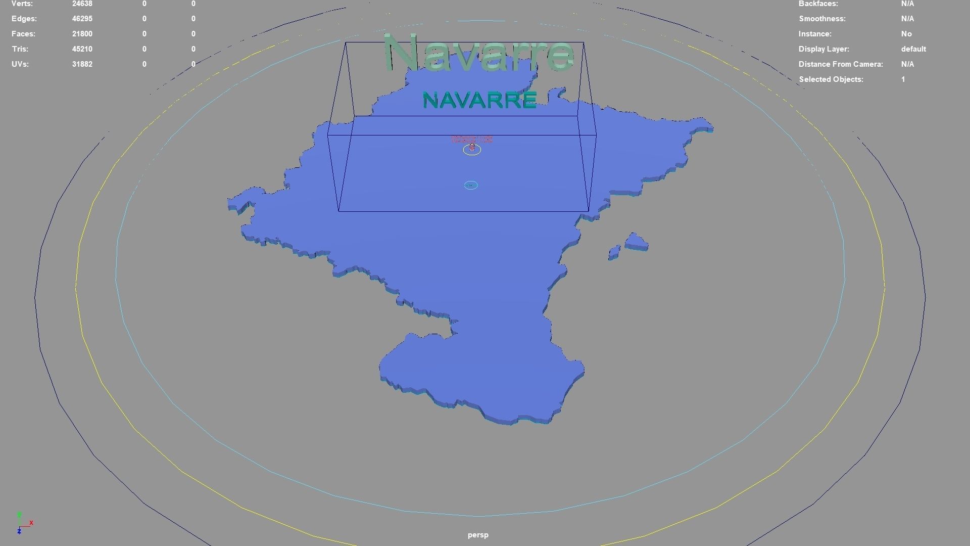 Navarre Spain map region geography political geographic 3D model rigged ...