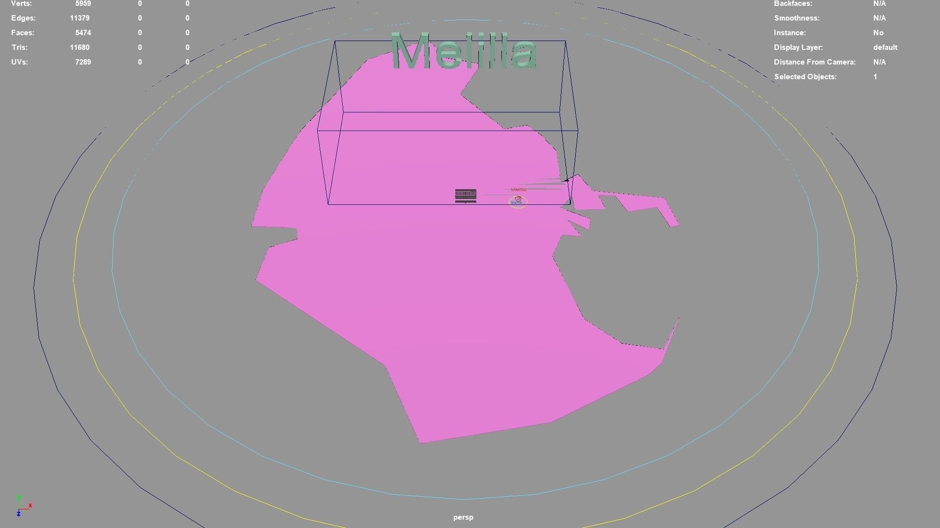 Melilla Spain map region geography political geographic 3D model rigged ...