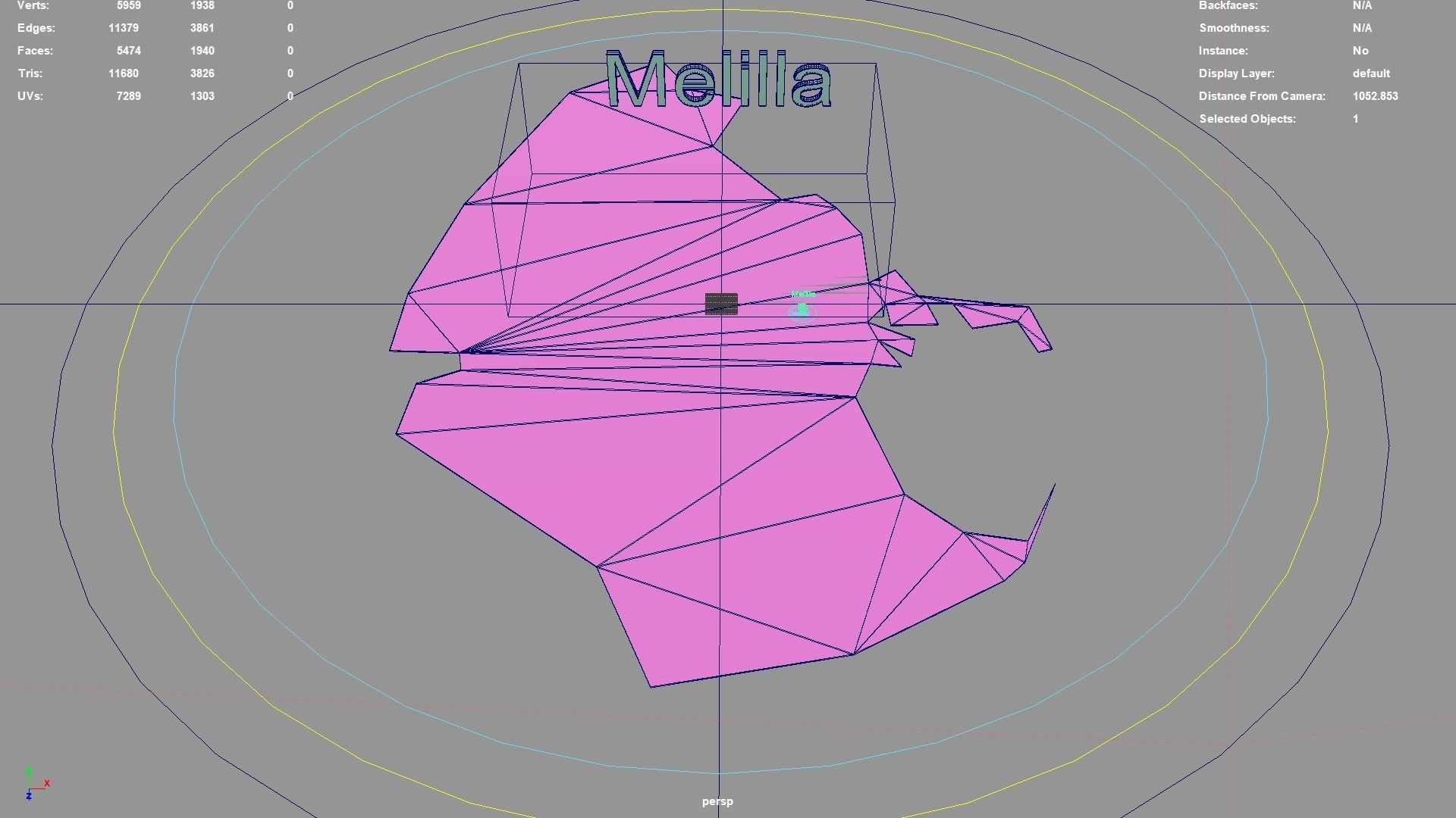 Melilla Spain map region geography political geographic 3D model rigged ...