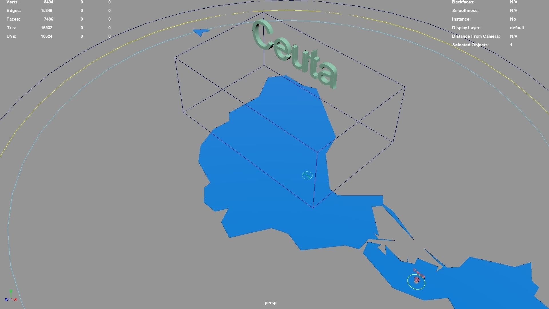 Ceuta Spain map region geography political geographic 3D model rigged ...