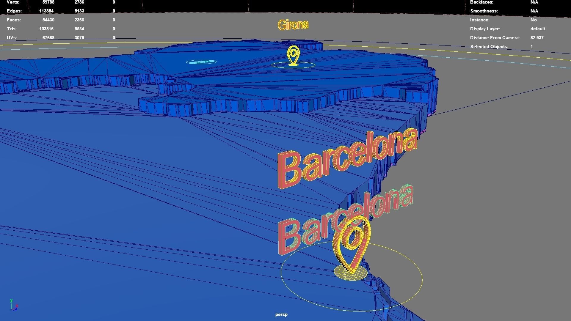 Catalonia Spain map region geography political geographic 3D model ...
