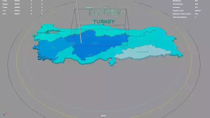 Turkey map region geography political geographic administrative 3D ...