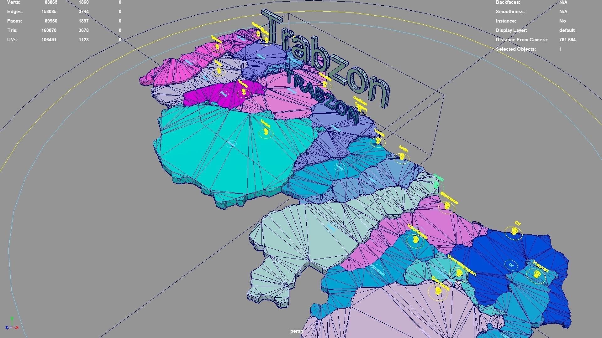 Trabzon Black Sea Region Turkey map region geography political 3D model ...