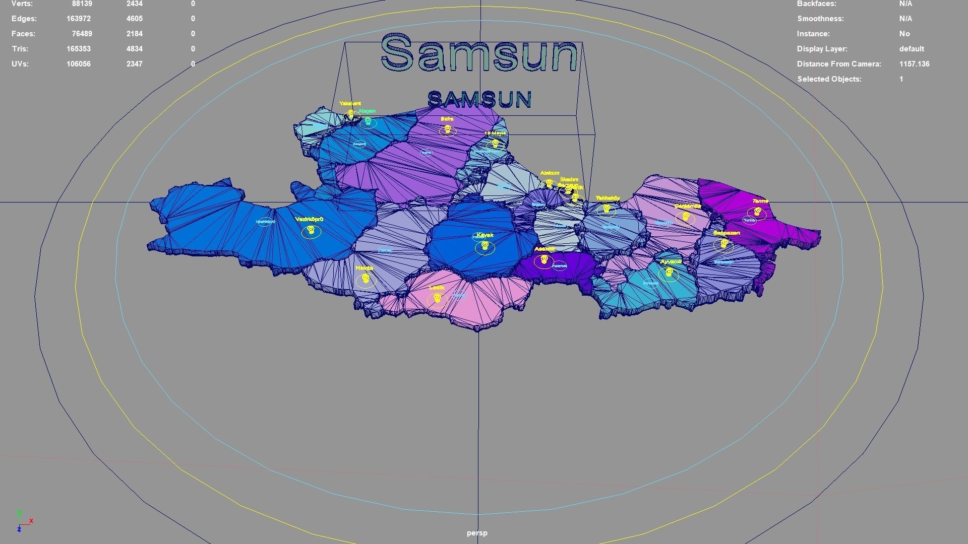 Samsun Black Sea Region Turkey map region geography political 3D model ...