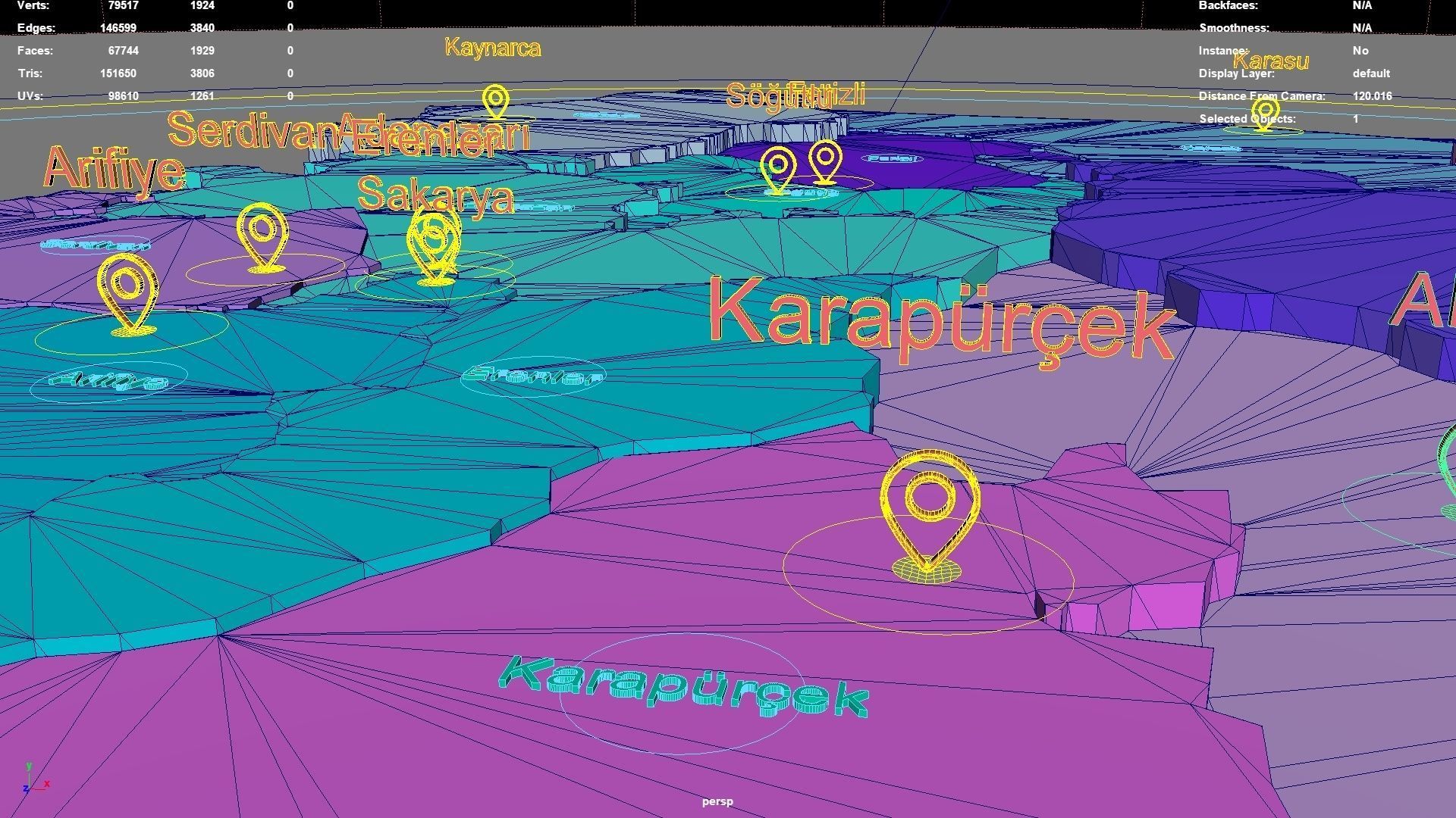 Sakarya Marmara Region Turkey map region geography political 3D model ...