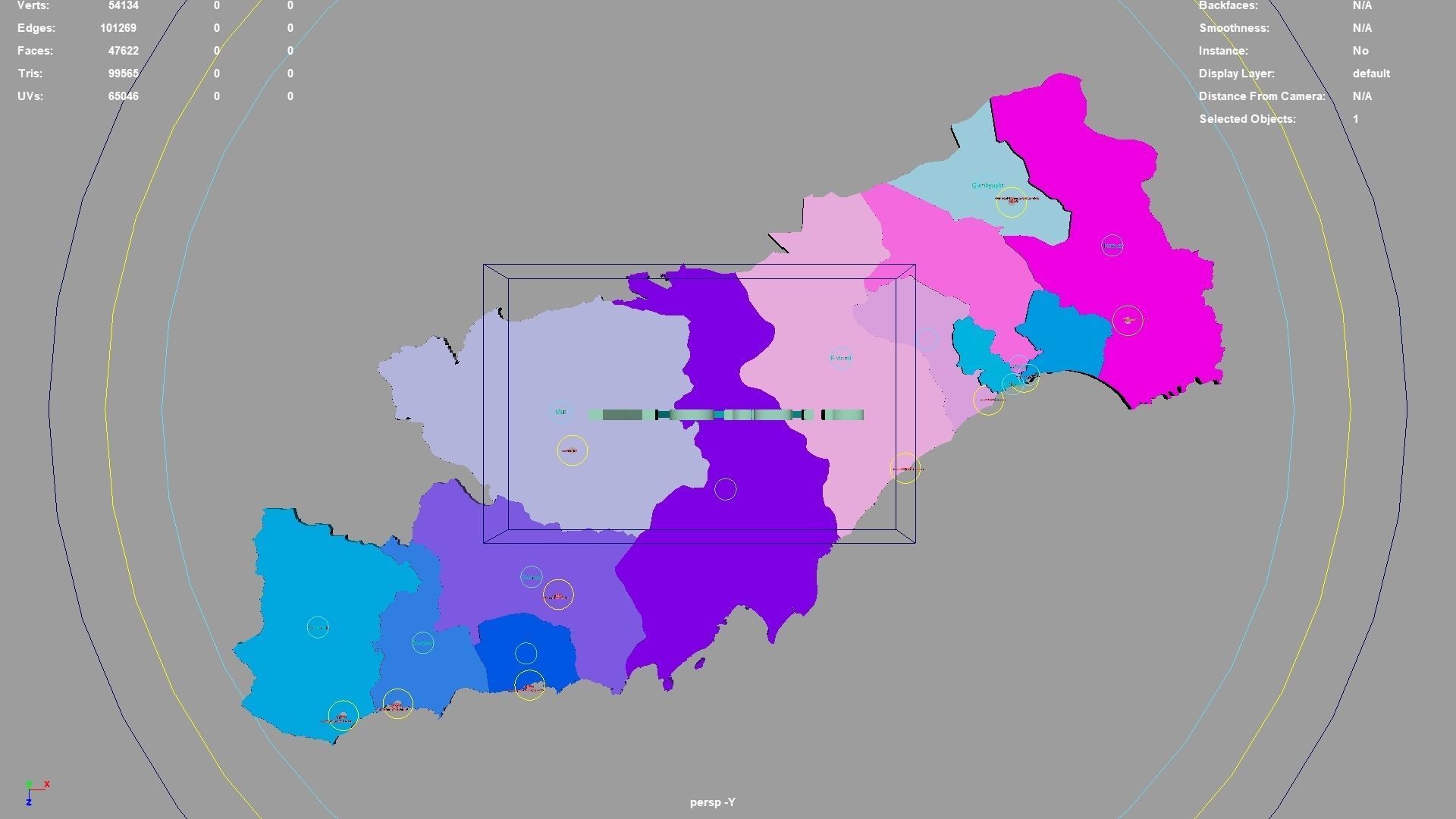 Mersin Mediterranean Region Turkey map region geography 3D model rigged ...