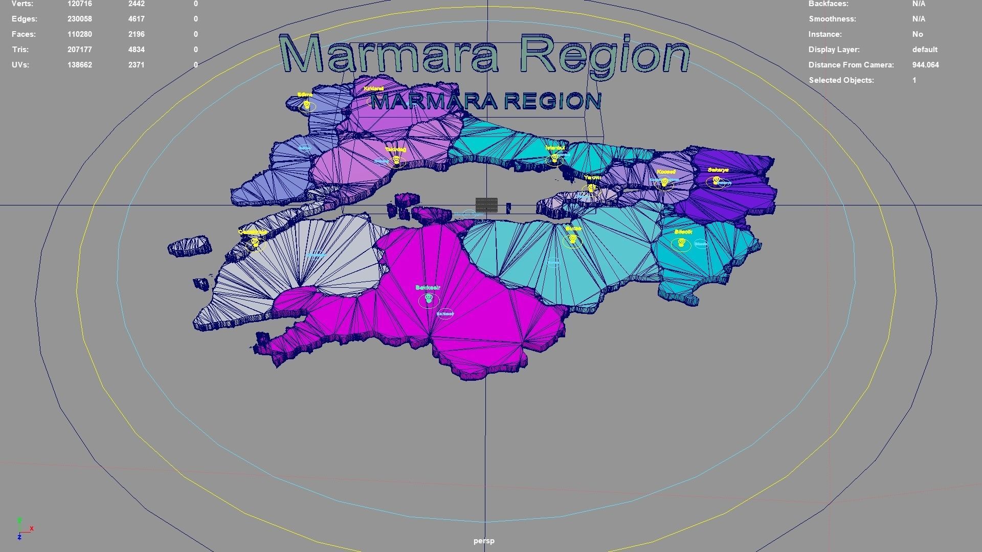Marmara Region Turkey map region geography political geographic 3D ...