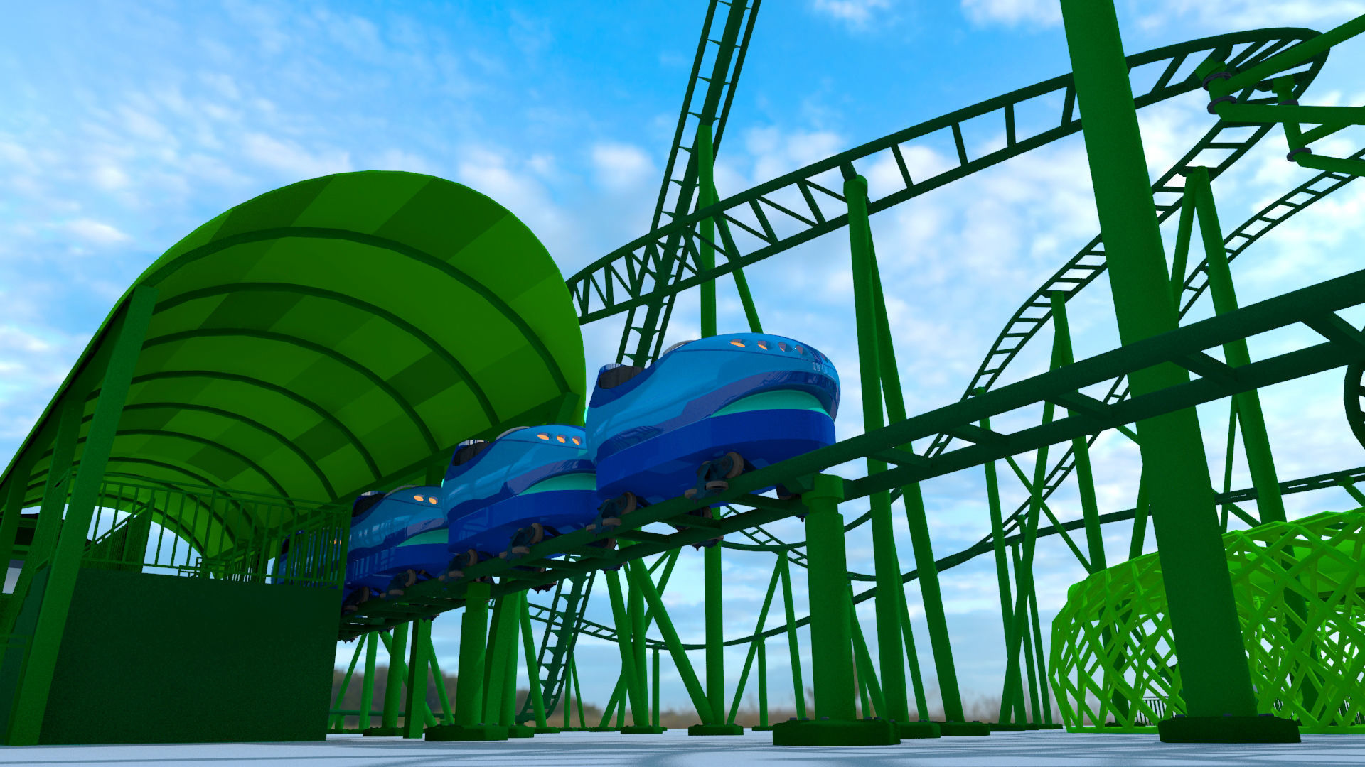 3D model Roller Coaster Drop Tower Rides VR / AR / low-poly | CGTrader