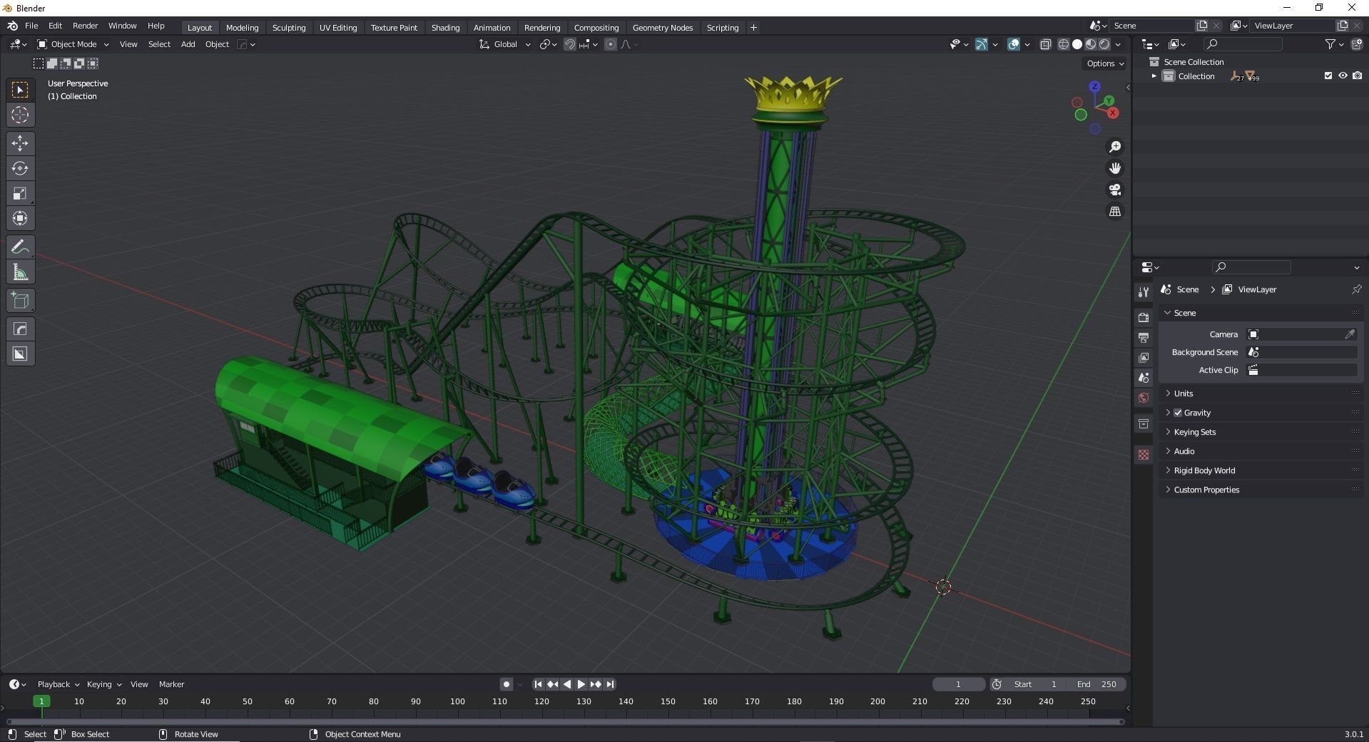 3D model Roller Coaster Drop Tower Rides VR / AR / low-poly | CGTrader