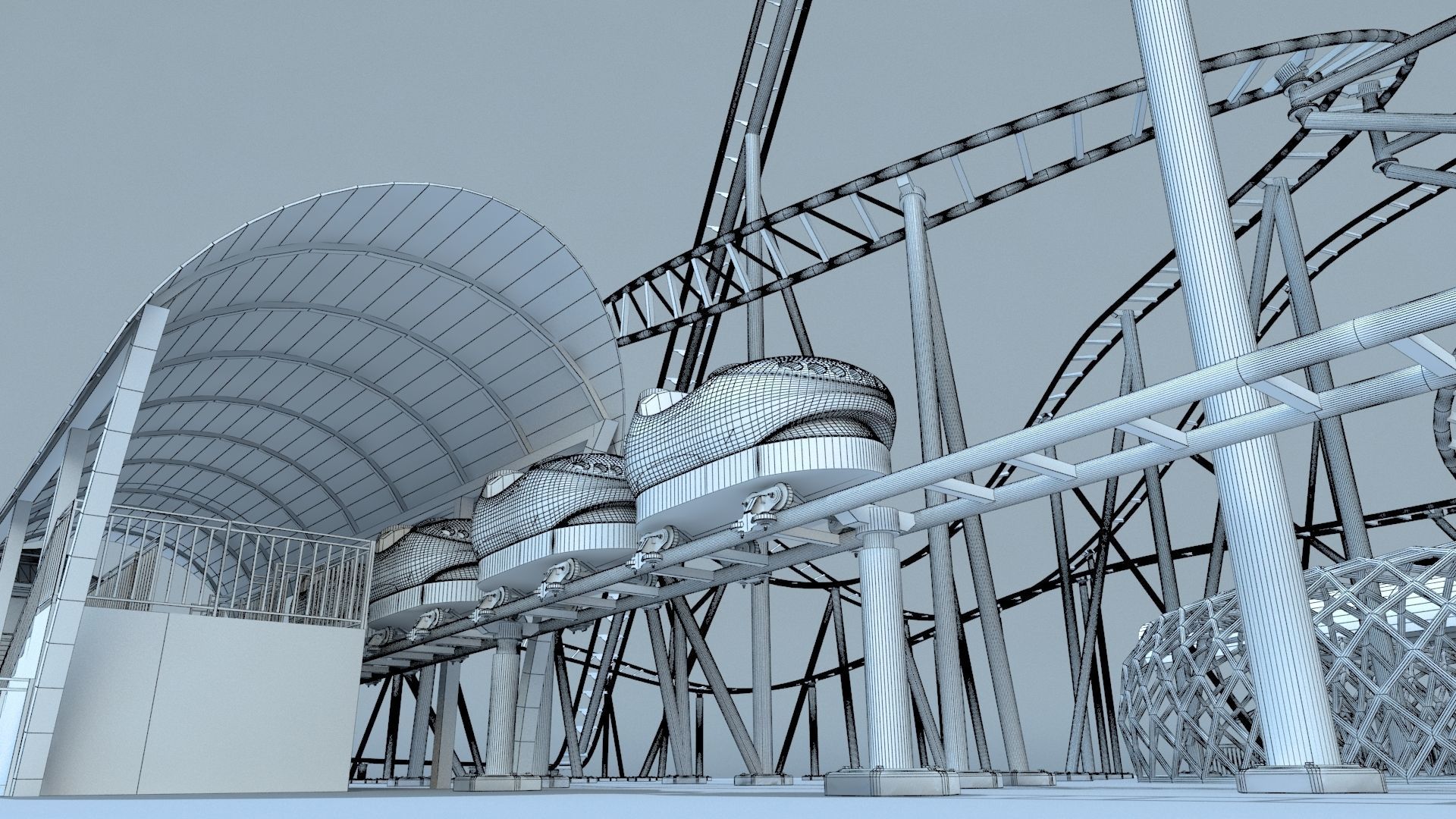 3D model Roller Coaster Drop Tower Rides VR / AR / low-poly | CGTrader