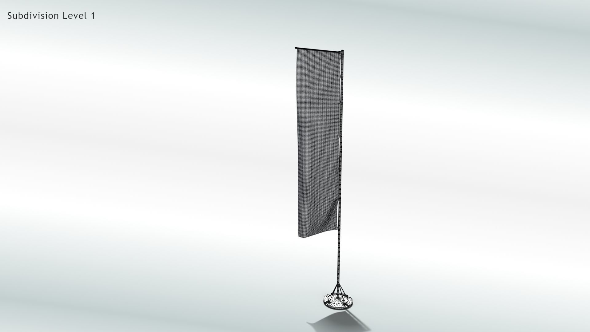 3D model Vertical Flag - Animated Exhibition Flag VR / AR / low-poly ...