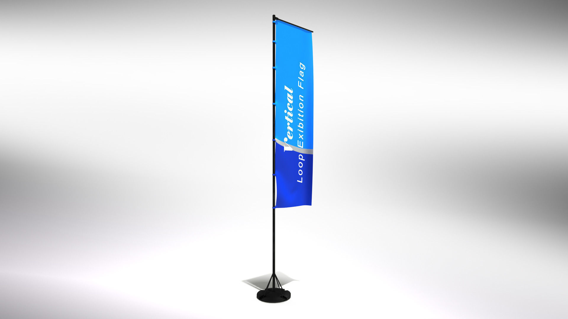 3D model Vertical Flag - Animated Exhibition Flag VR / AR / low-poly ...