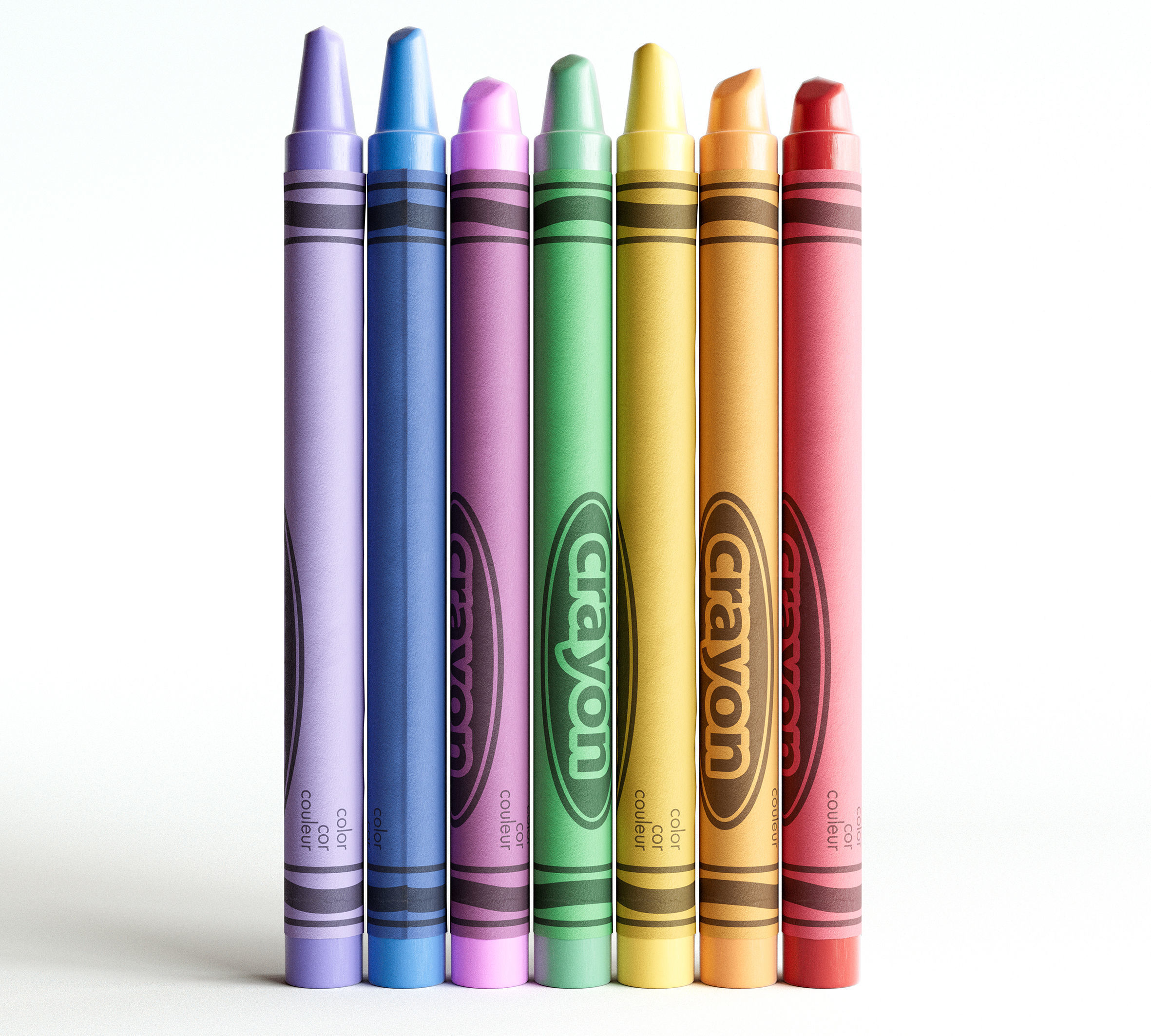 Wax Crayons 3D model | CGTrader