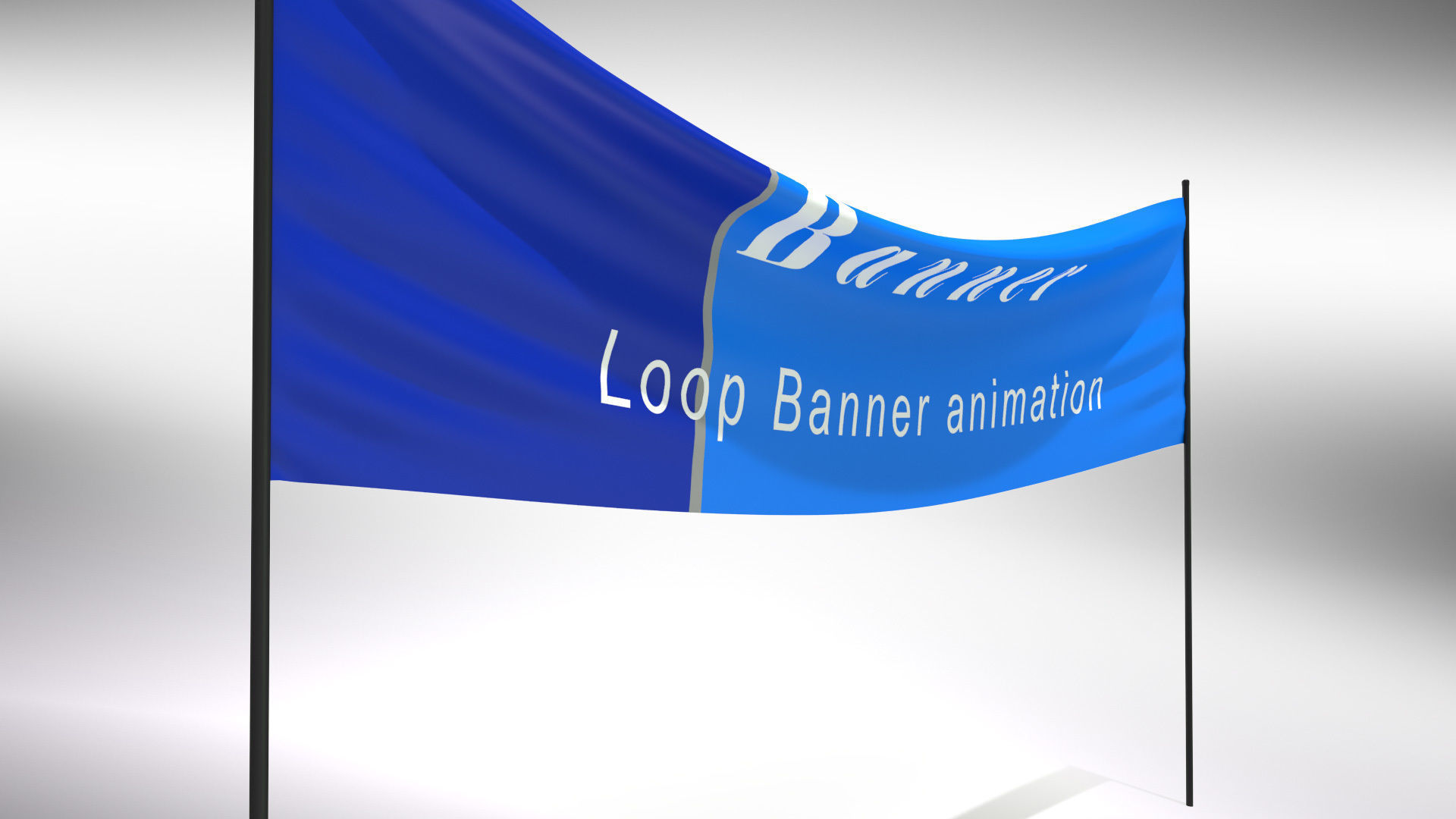 3D model Banner Poles- Animated Demonstration banner VR / AR / low-poly ...
