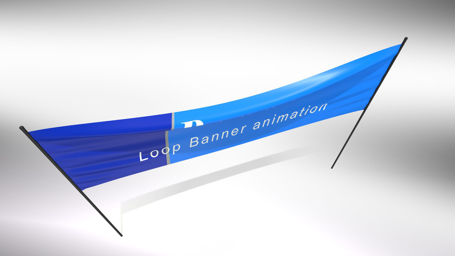 3D model Banner Poles- Animated Demonstration banner VR / AR / low-poly ...