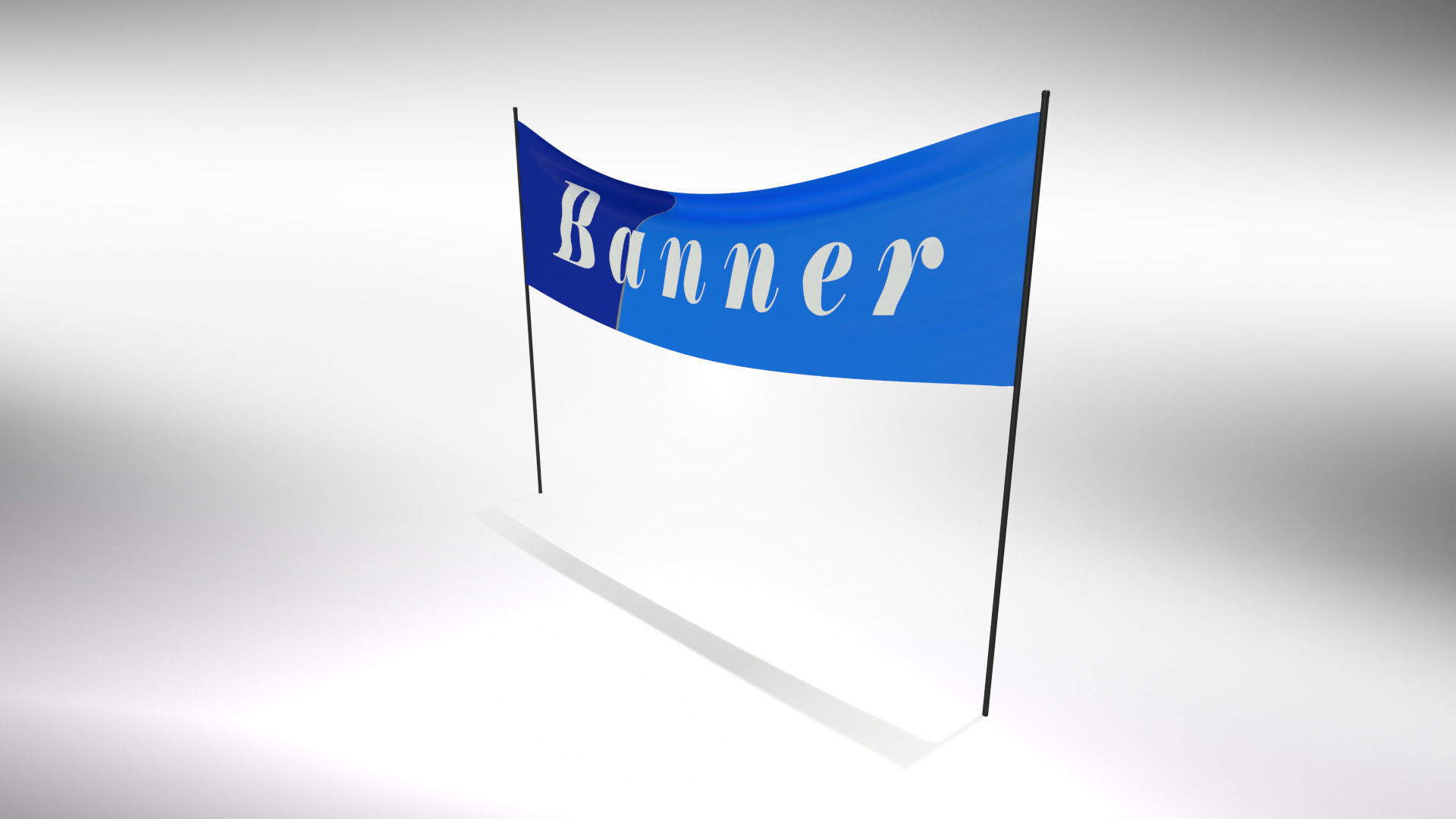 3D model Banner Poles- Animated Demonstration banner VR / AR / low-poly ...