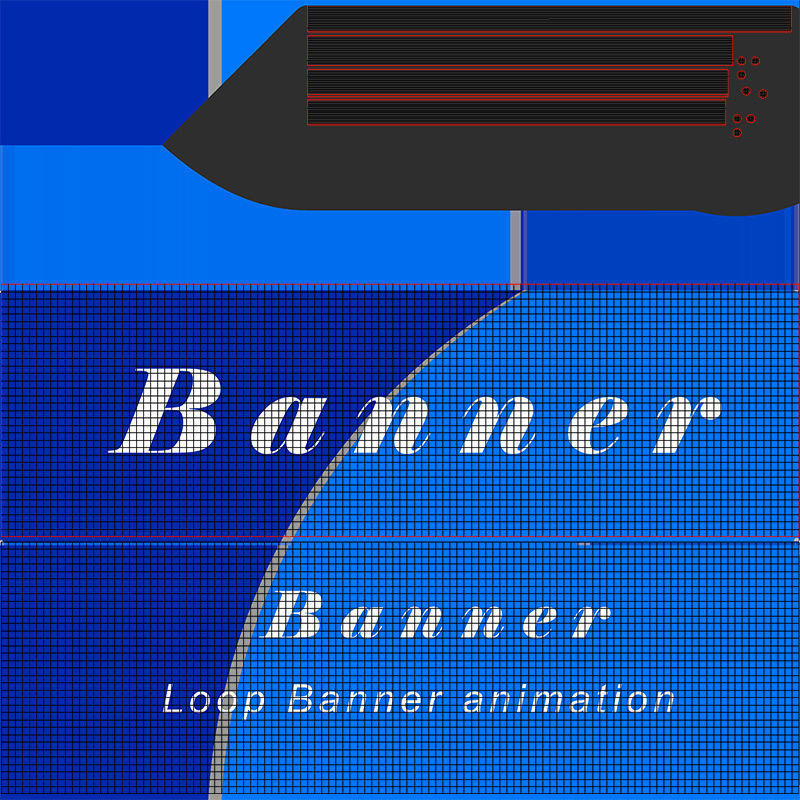 3D model Banner Poles- Animated Demonstration banner VR / AR / low-poly ...