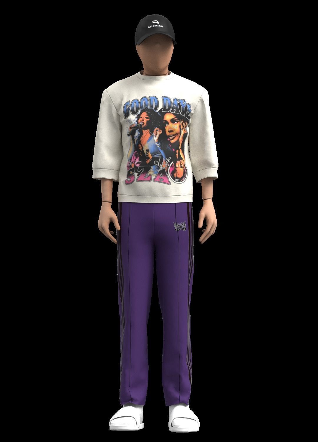 3D model Balenciaga x Needles x SZA Low-Poly Outfit Game ready VR / AR ...