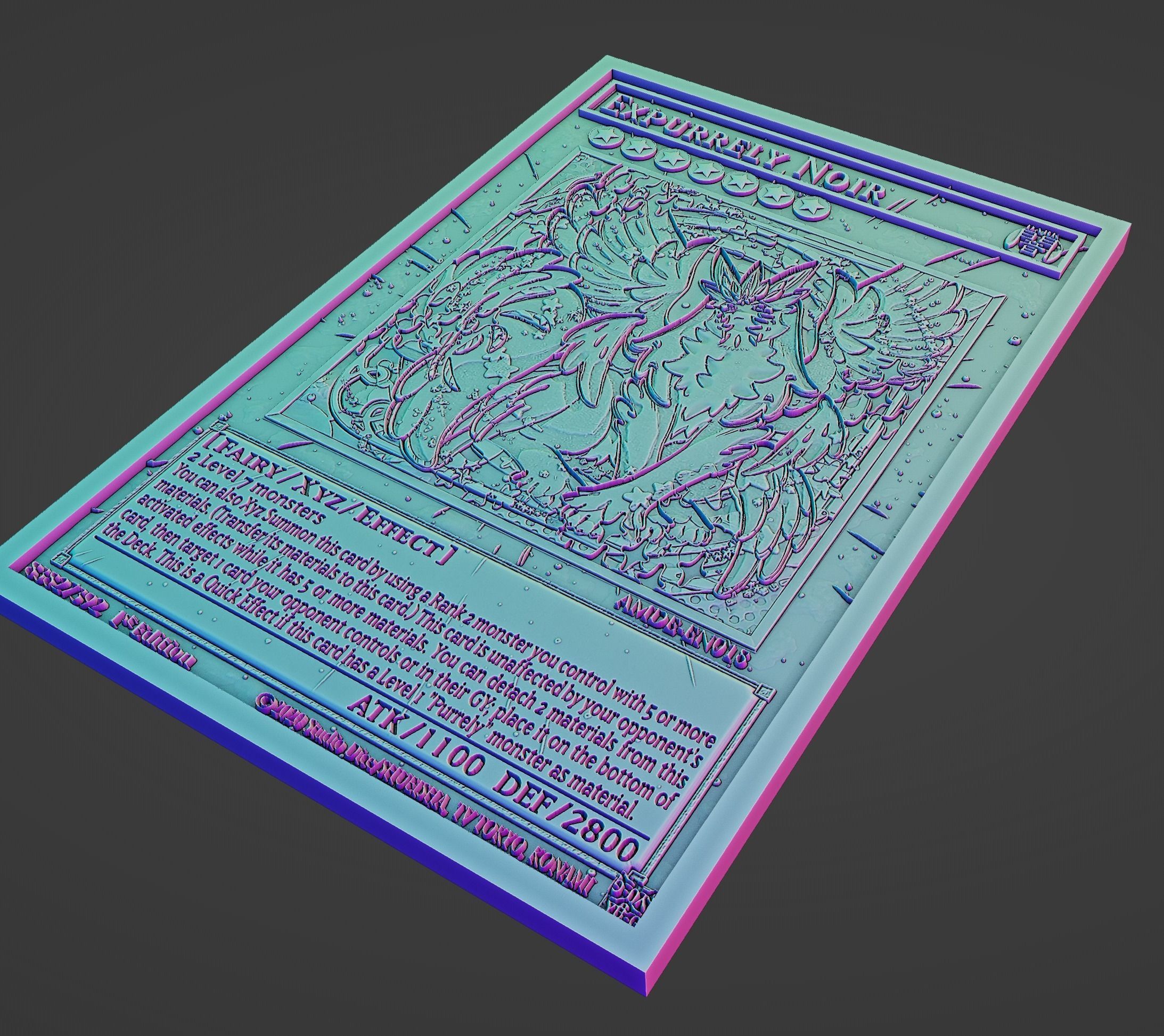 Expurrely Noir - yugioh 3D model 3D printable | CGTrader