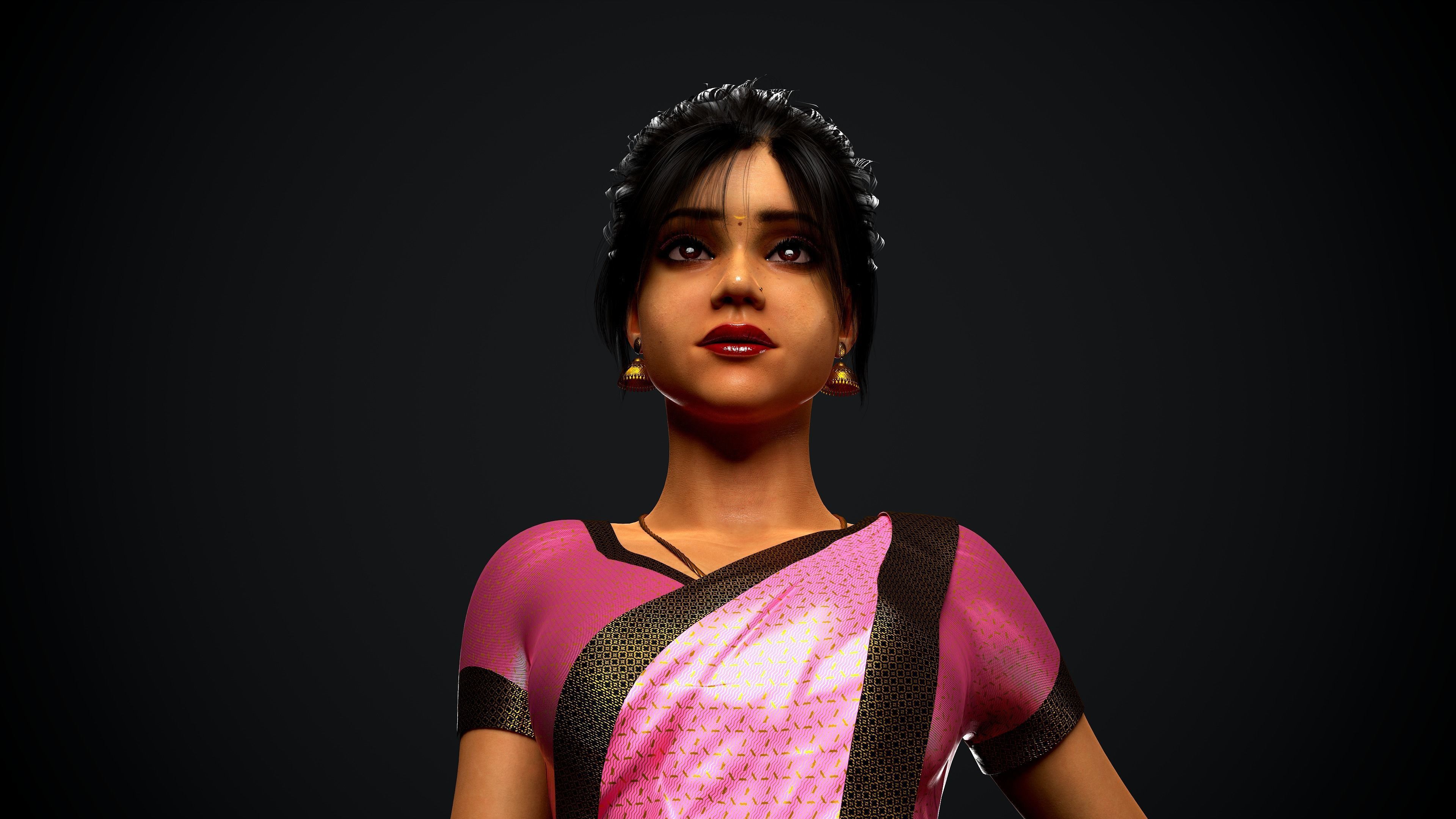 3D model Indian Girl 2 VR / AR / low-poly | CGTrader