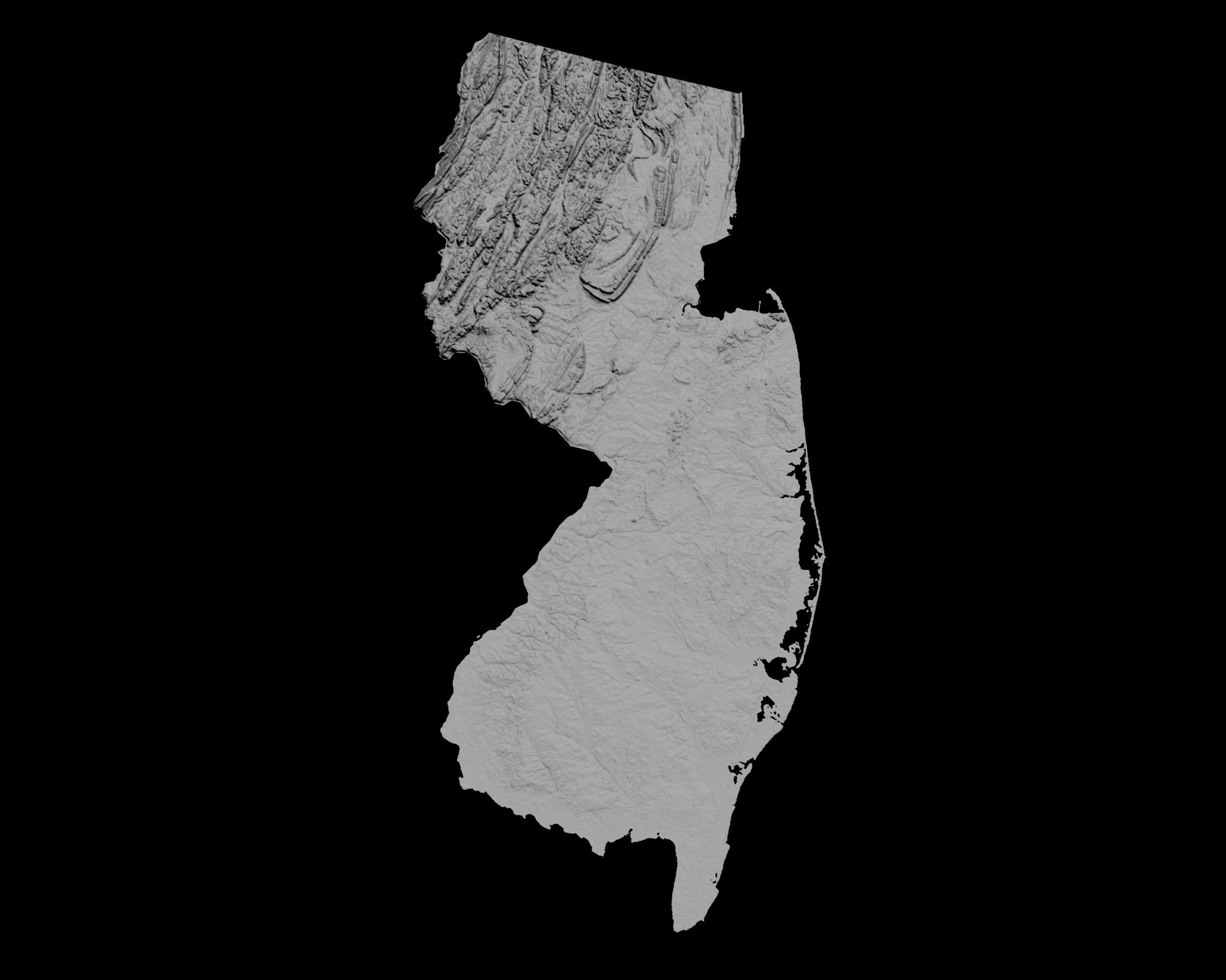 3D Topographical Map of New Jersey 3D model 3D printable | CGTrader