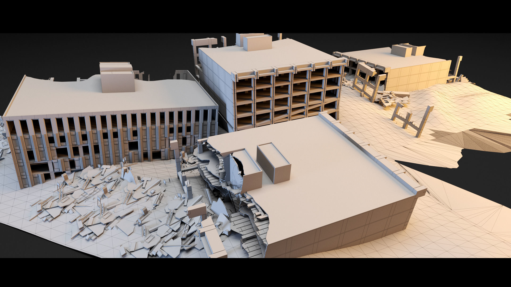 Destroyed Buildings- 3d Model 3D model | CGTrader