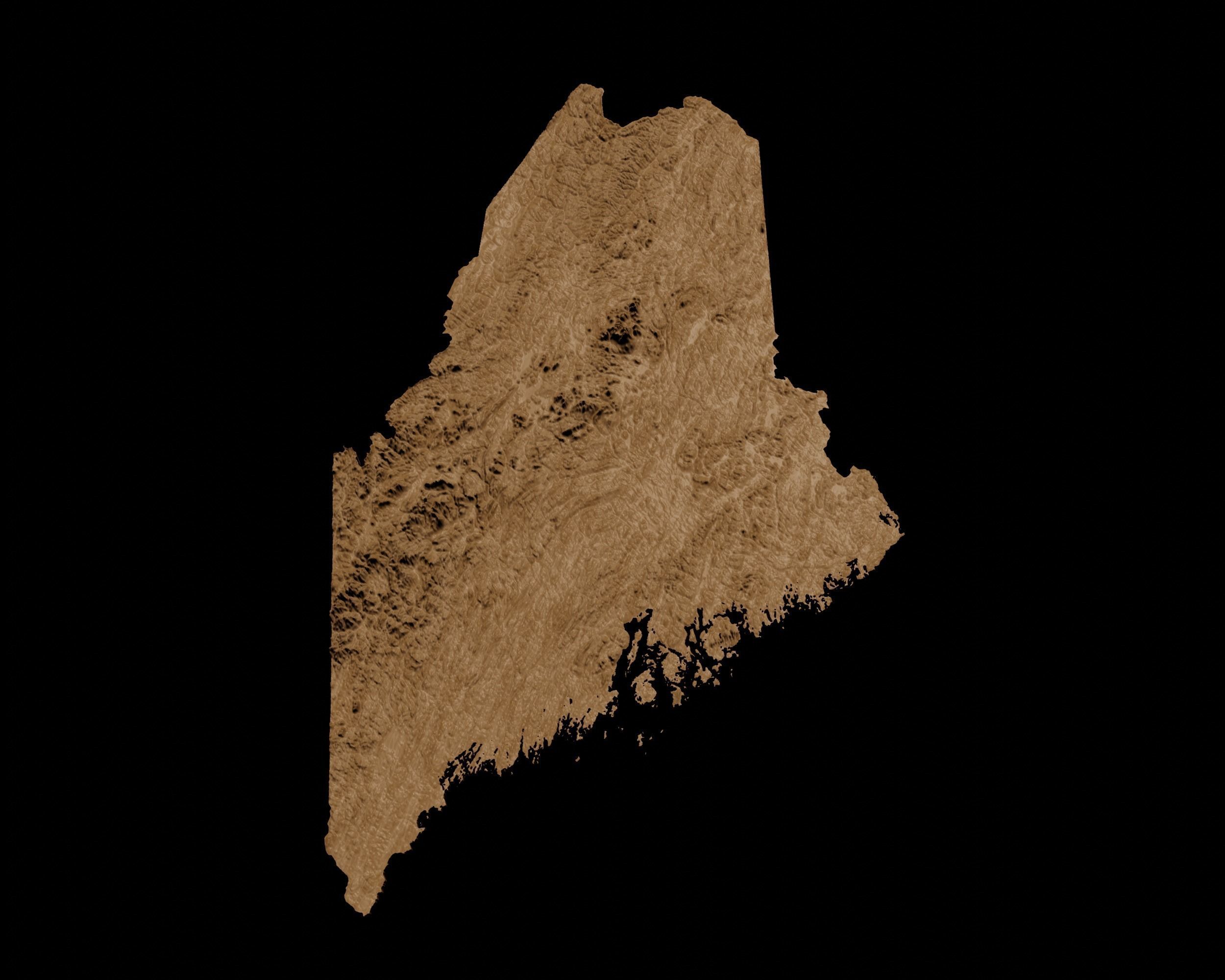 3D Topographical Map of Maine 3D model 3D printable | CGTrader