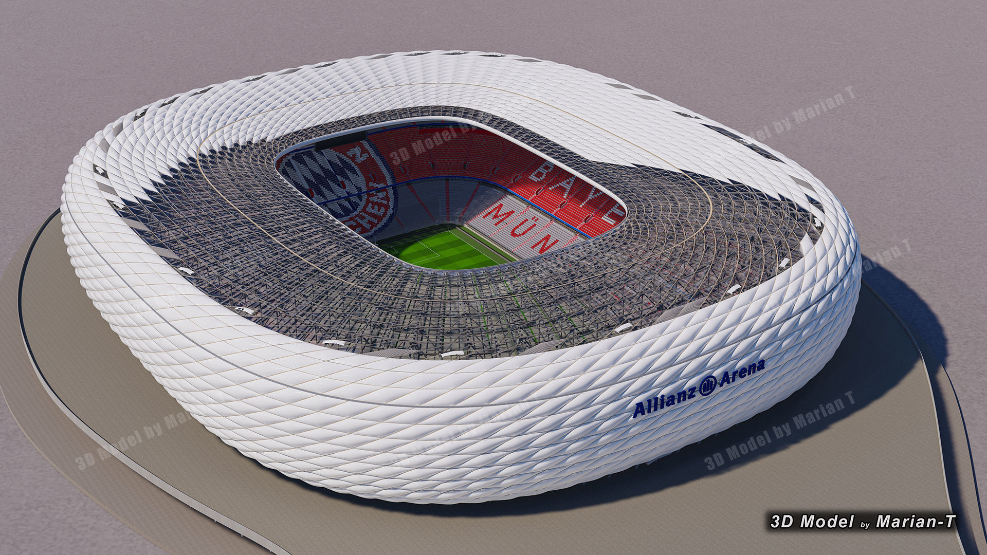 3D model Allianz Arena Stadium - Munich Germany VR / AR / low-poly ...