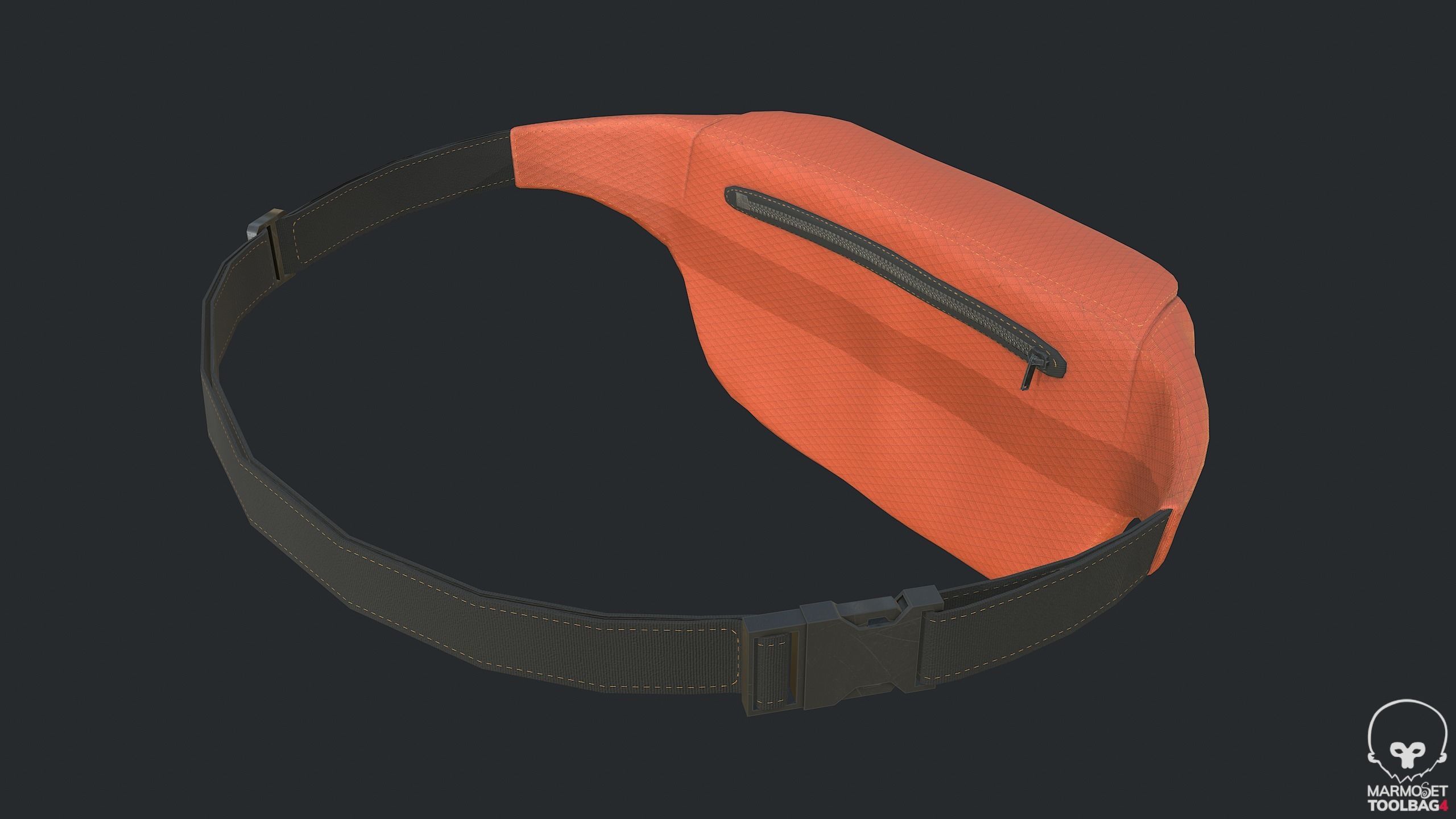3D model PBR Fanny Pack - Fanny Bag - 3 color VR / AR / low-poly | CGTrader