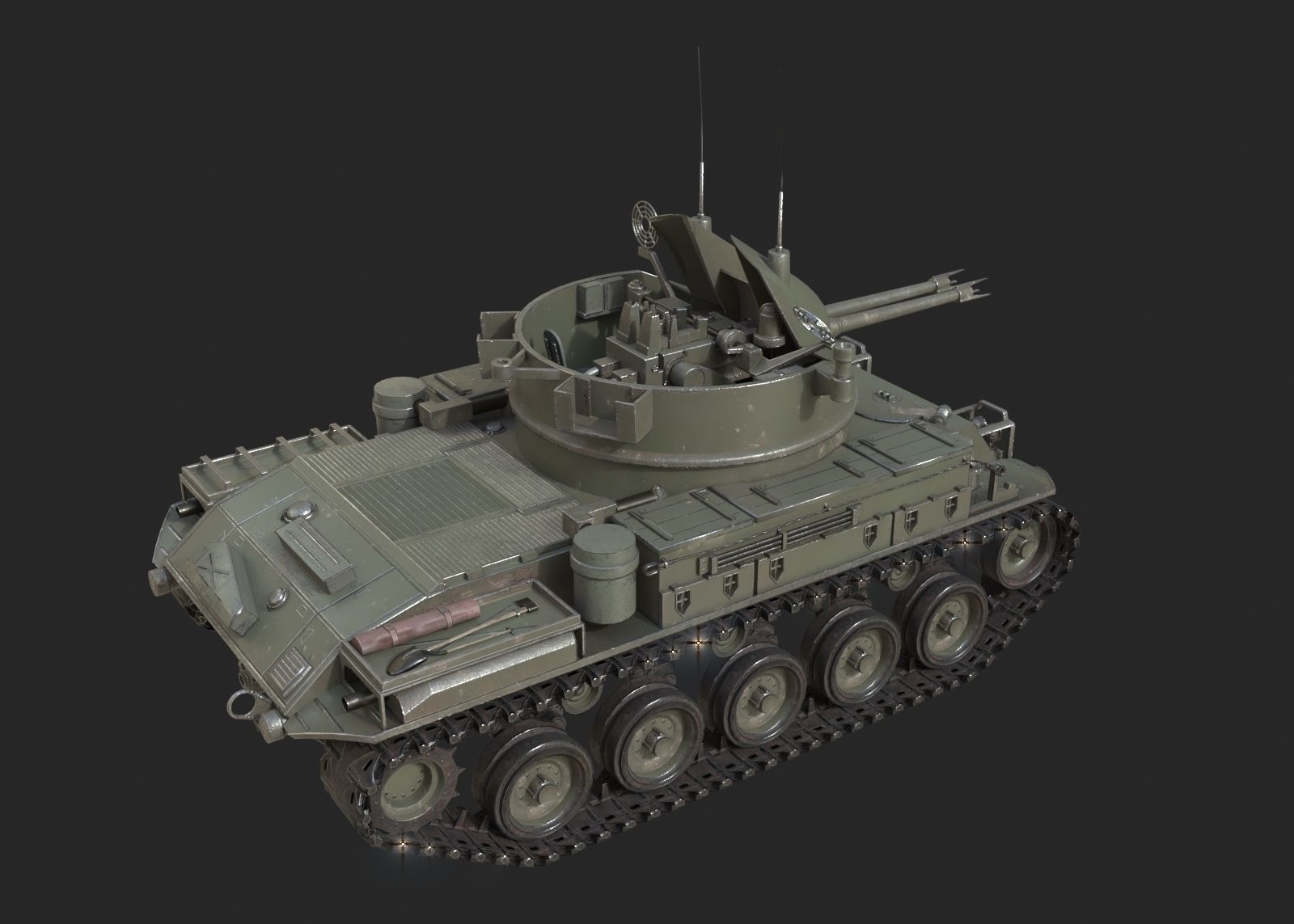 3D model Taiwan Army M42 40mm self-propelled anti-aircraft gun VR / AR ...