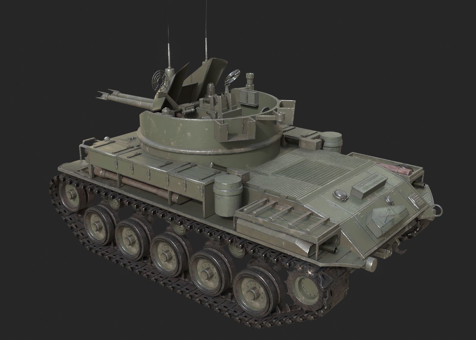 3D model Taiwan Army M42 40mm self-propelled anti-aircraft gun VR / AR ...