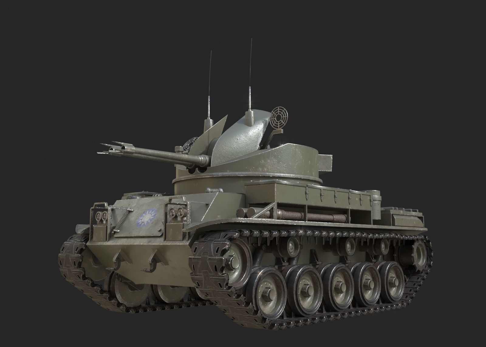 3D model Taiwan Army M42 40mm self-propelled anti-aircraft gun VR / AR ...